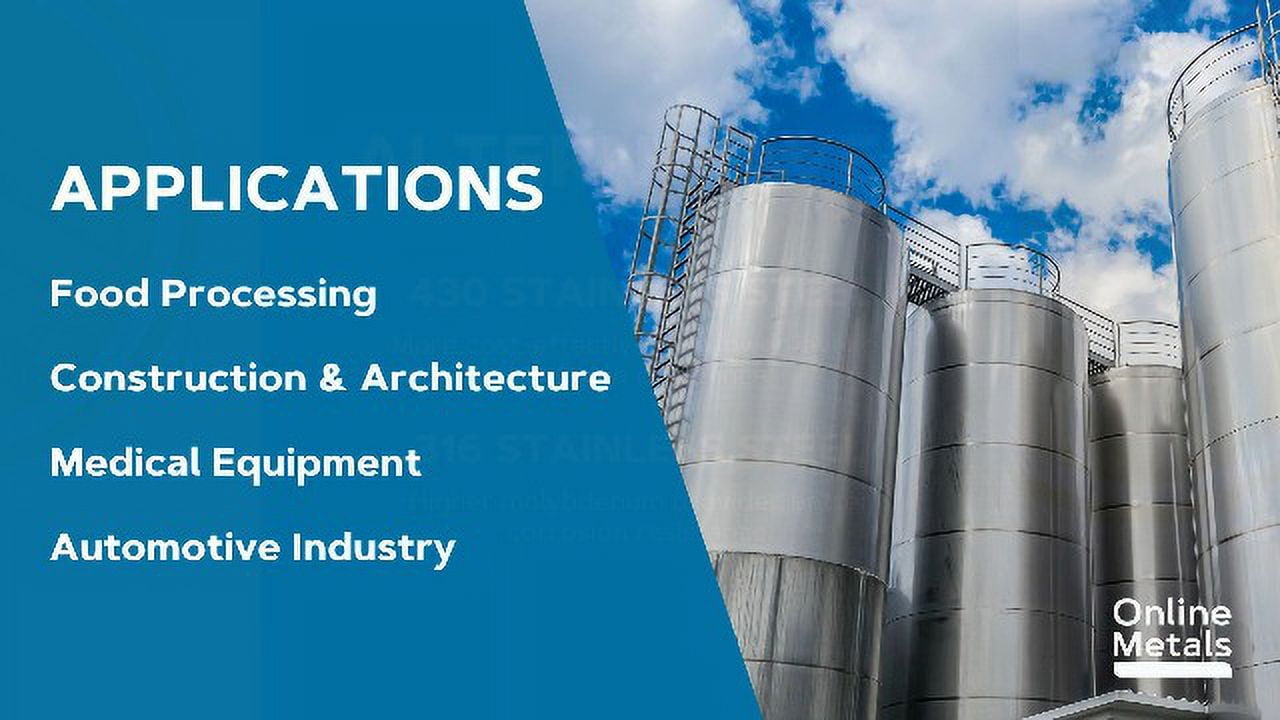 OnlineMetals 304 Stainless Steel Sheet, #4 Brushed Finish, Annealed ...