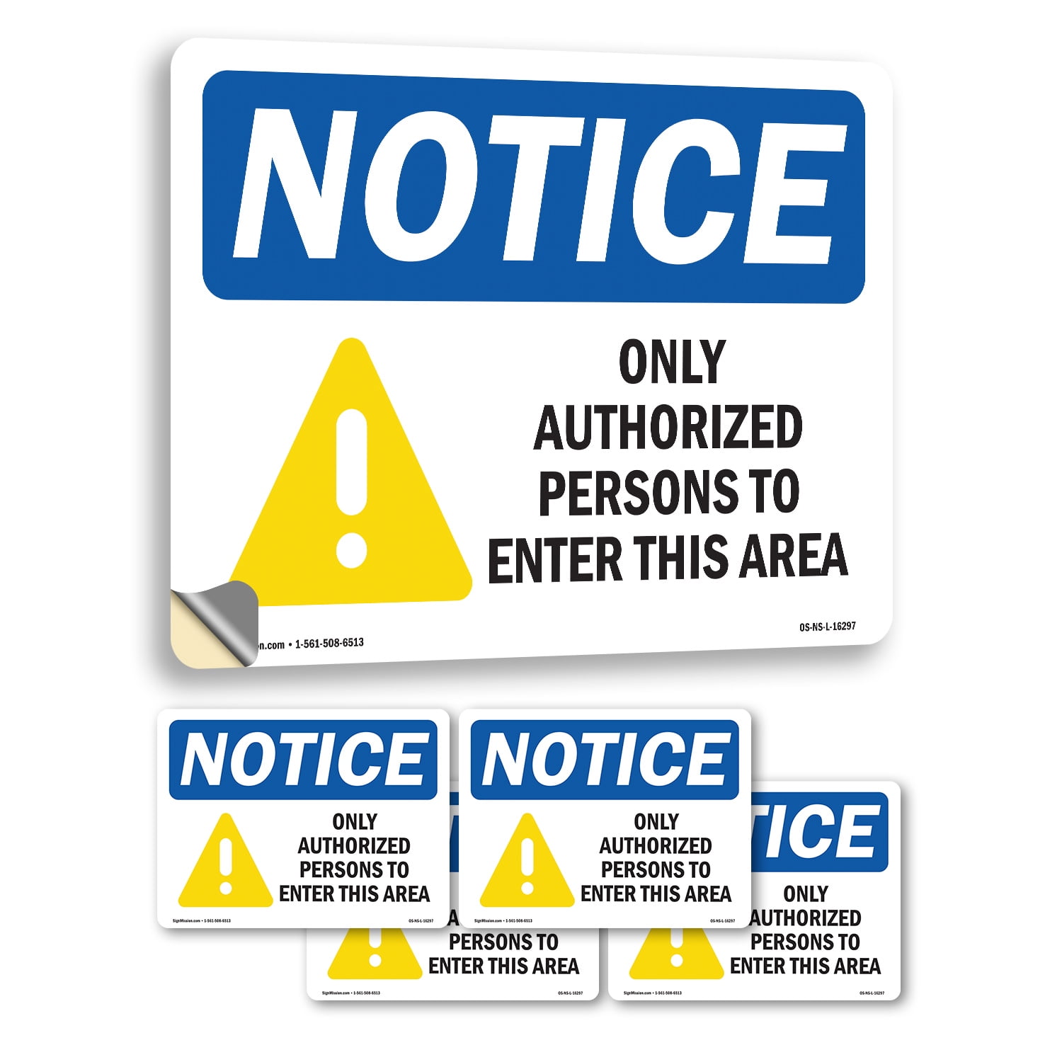 Only Authorized Persons To Enter This Area OSHA Notice Vinyl Decal ...