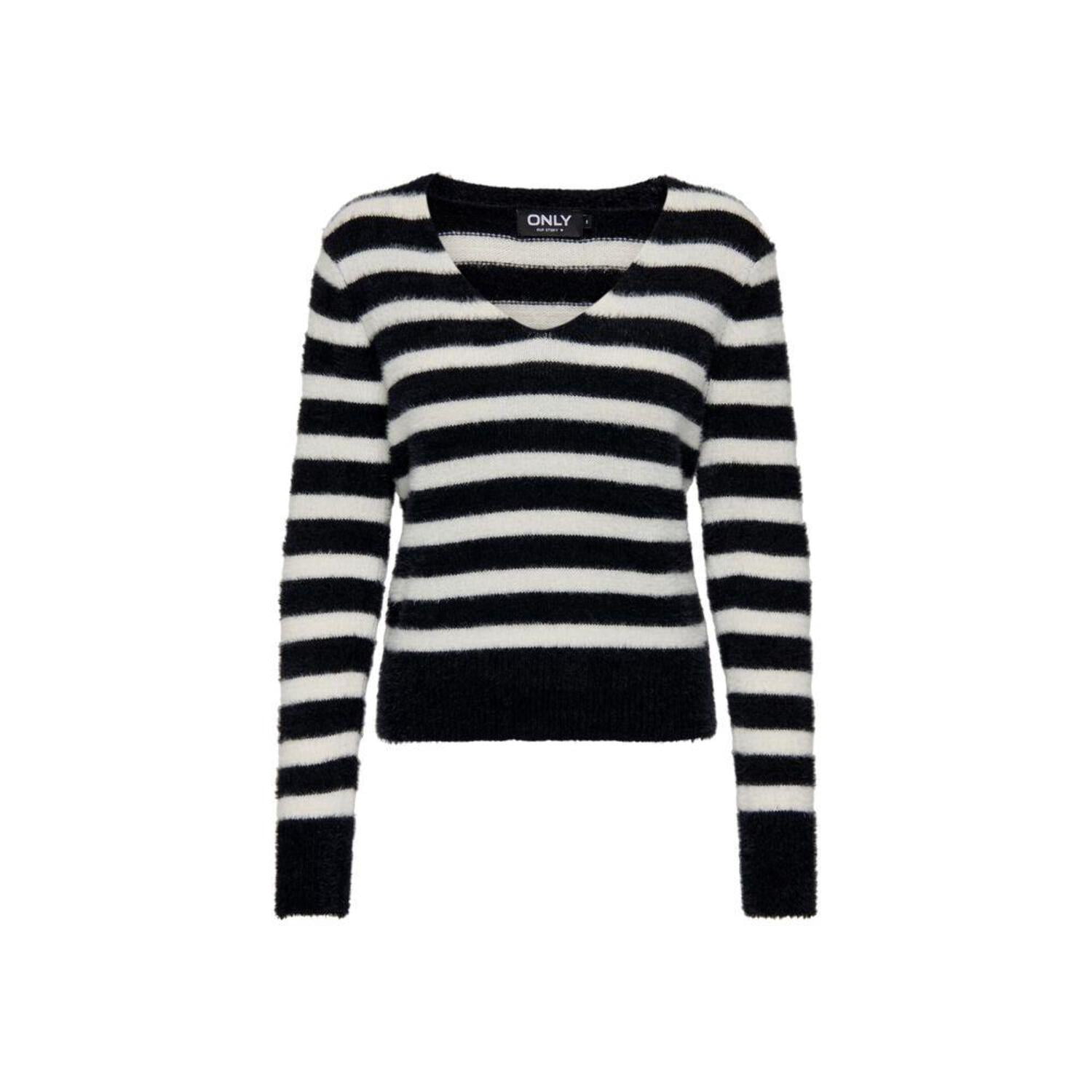Only Black And White Polyester Sweater - Walmart.com
