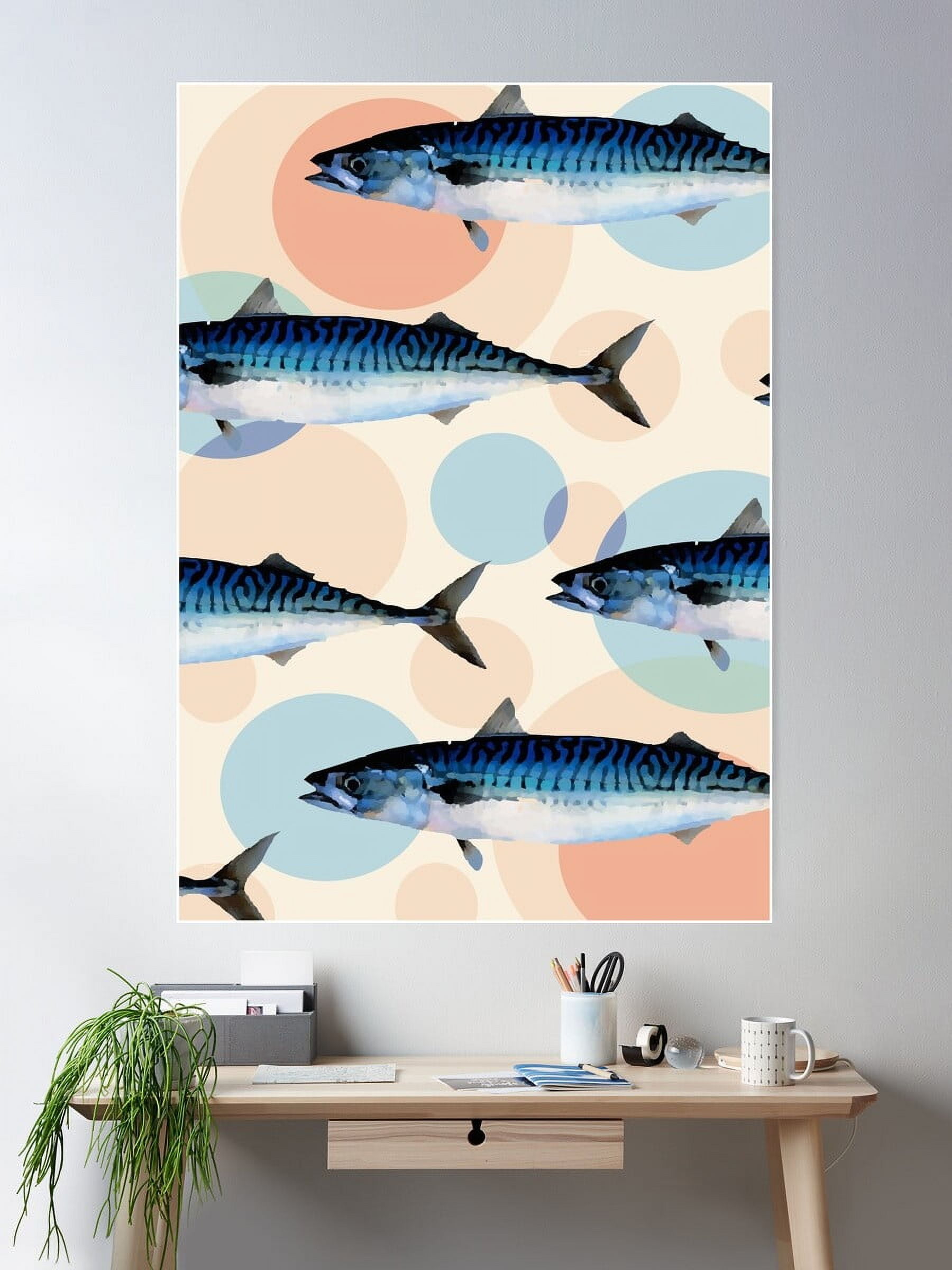 Only Dead Fish Go With The Flow. Poster Wall Art, Modern Wall Decor For ...