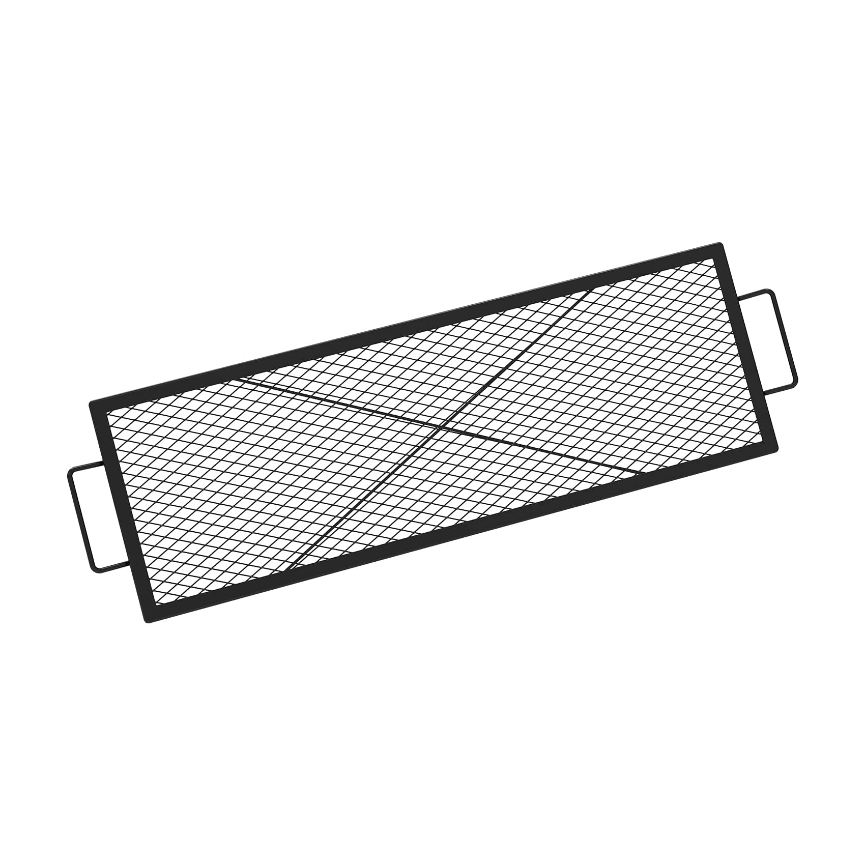 Only Fire 44" Rectangle x-marks Fire Pit Grill Grate with Handle ...