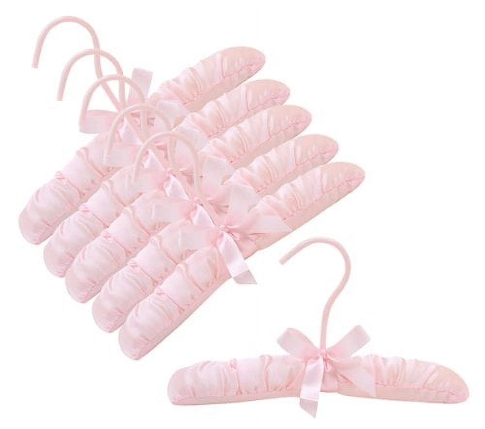 Only Hangers 10" Pink Baby Satin Padded Hangers - Pack of (6) - Walmart.com