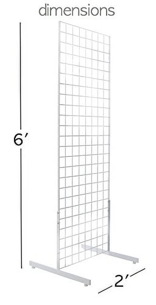 Only Hangers 2' x 6' Gridwall Panel Tower with T-Base Floorstanding ...