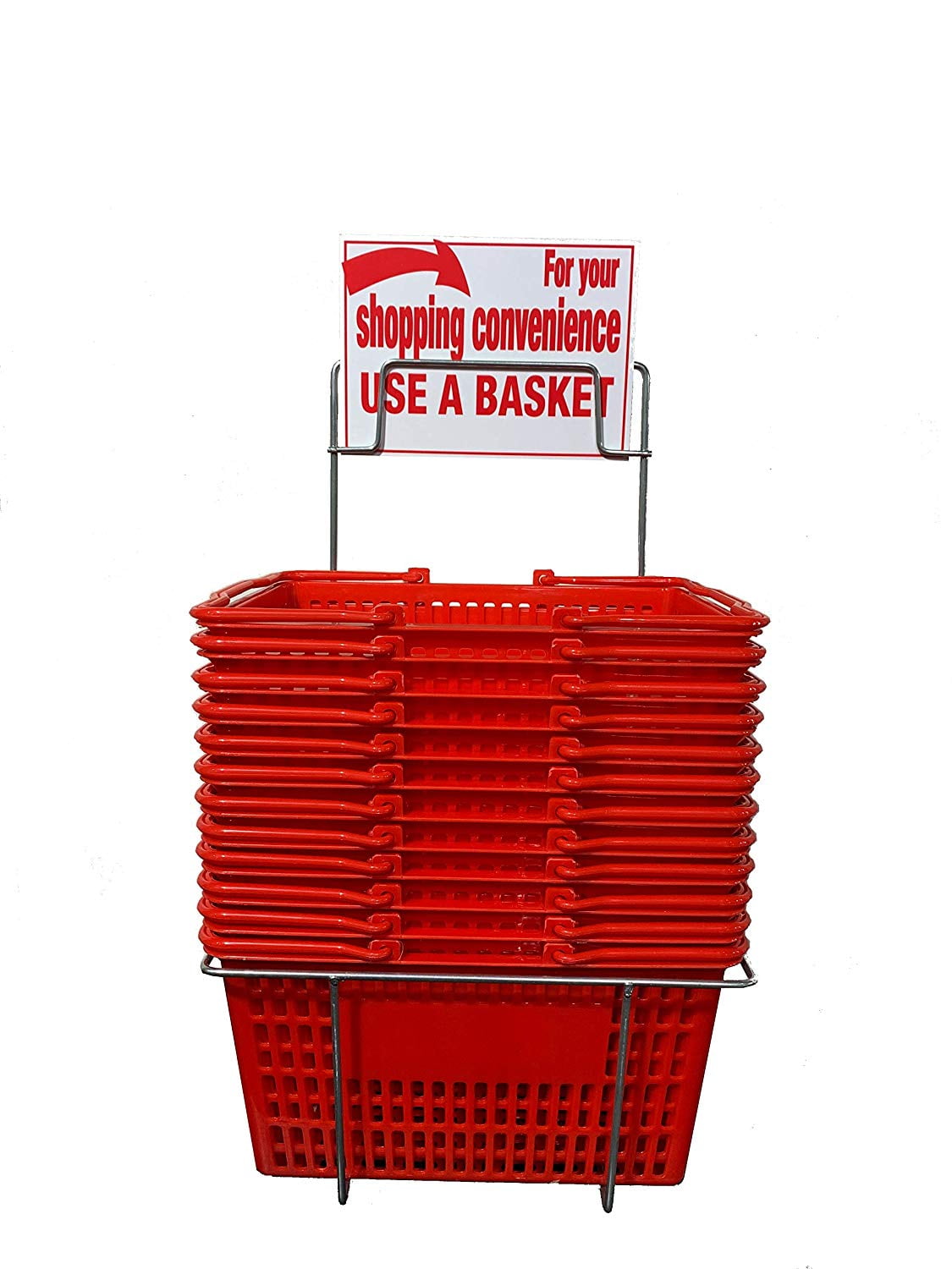 Only Hangers Economy Set of Plastic Shopping Baskets - Durable Red ...