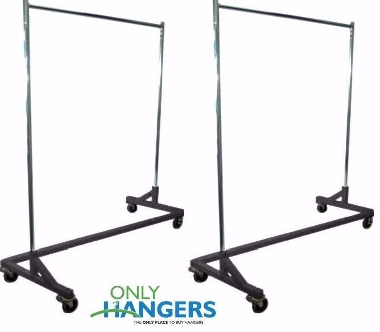 Only Hangers Heavy Duty Commercial Rolling Z Rack Black Base (SET OF 2 ...