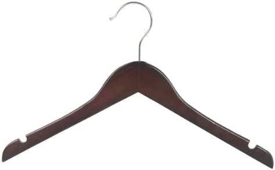 Only Hangers Junior Wood Top Hangers Walnut Finish Box of 25 - Walmart.com