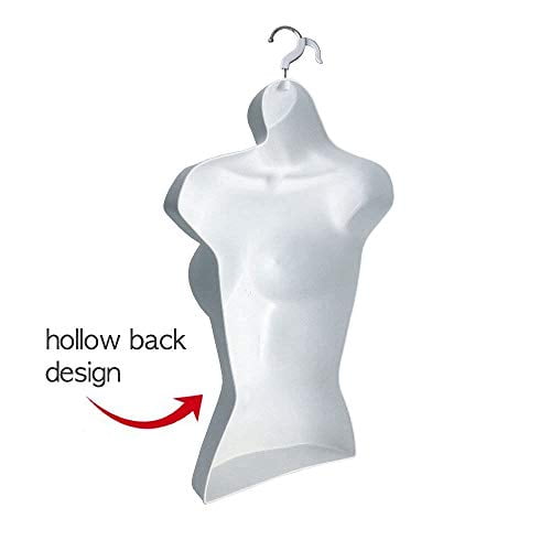 Only Hangers Set of (3) Female Torso Body Mannequin Forms (Waist Long ...