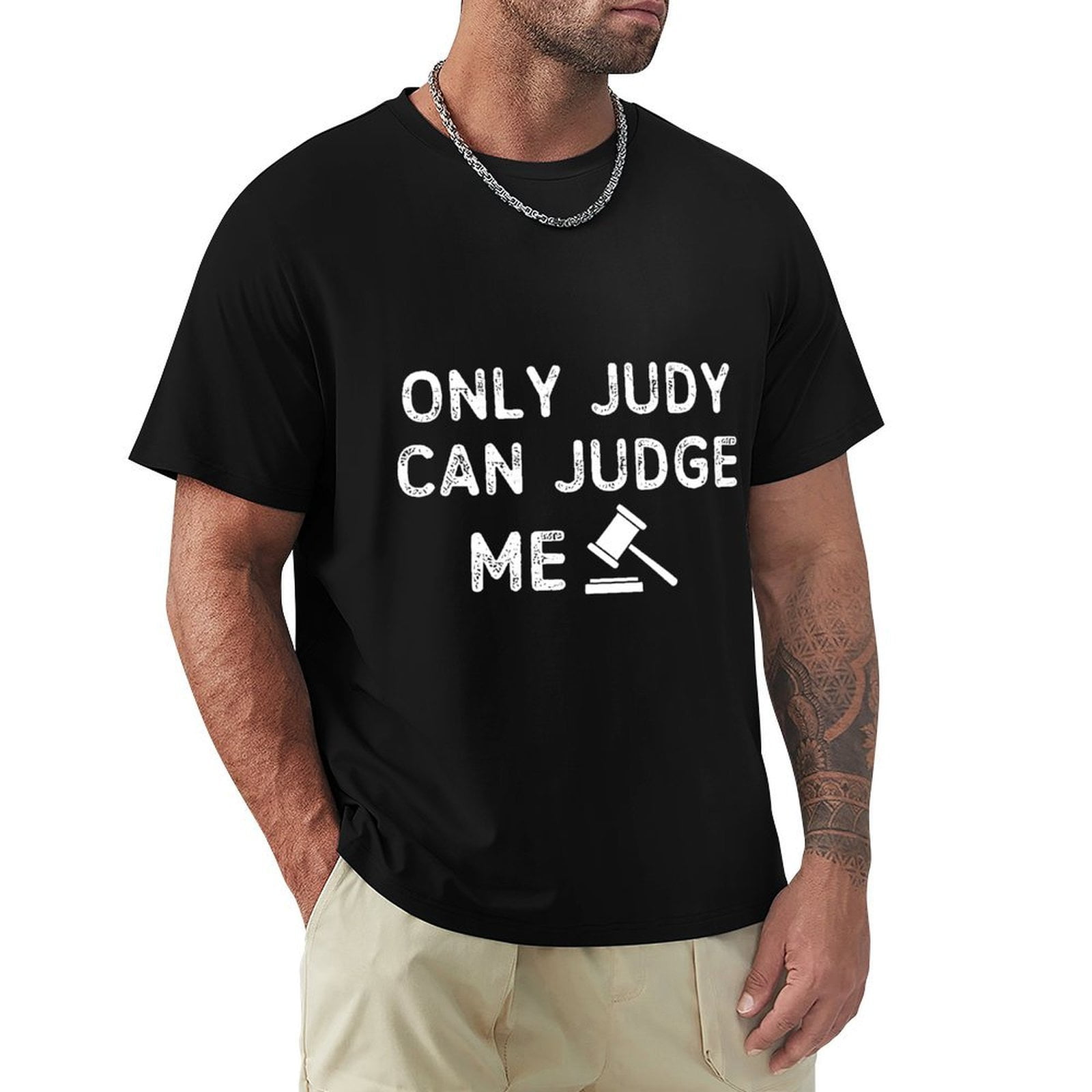 Only Judy Can Judge Me Men's Cotton HD Print Short Sleeve T-Shirt Crew ...