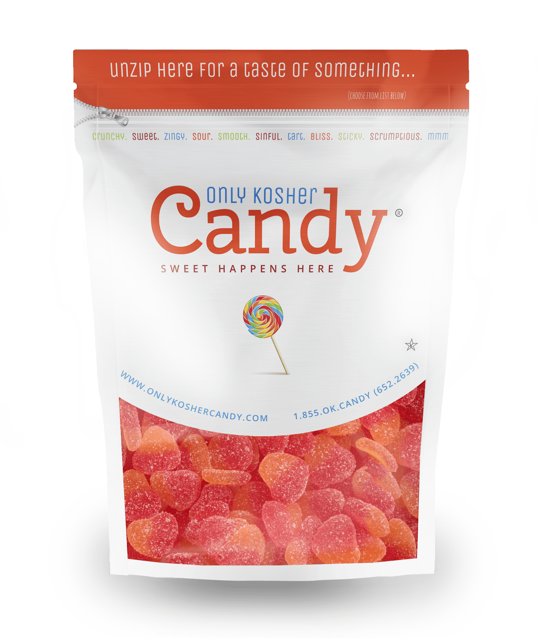 Only Kosher Candy Gummy Peach Hearts for Kids and Adults | Kosher and ...