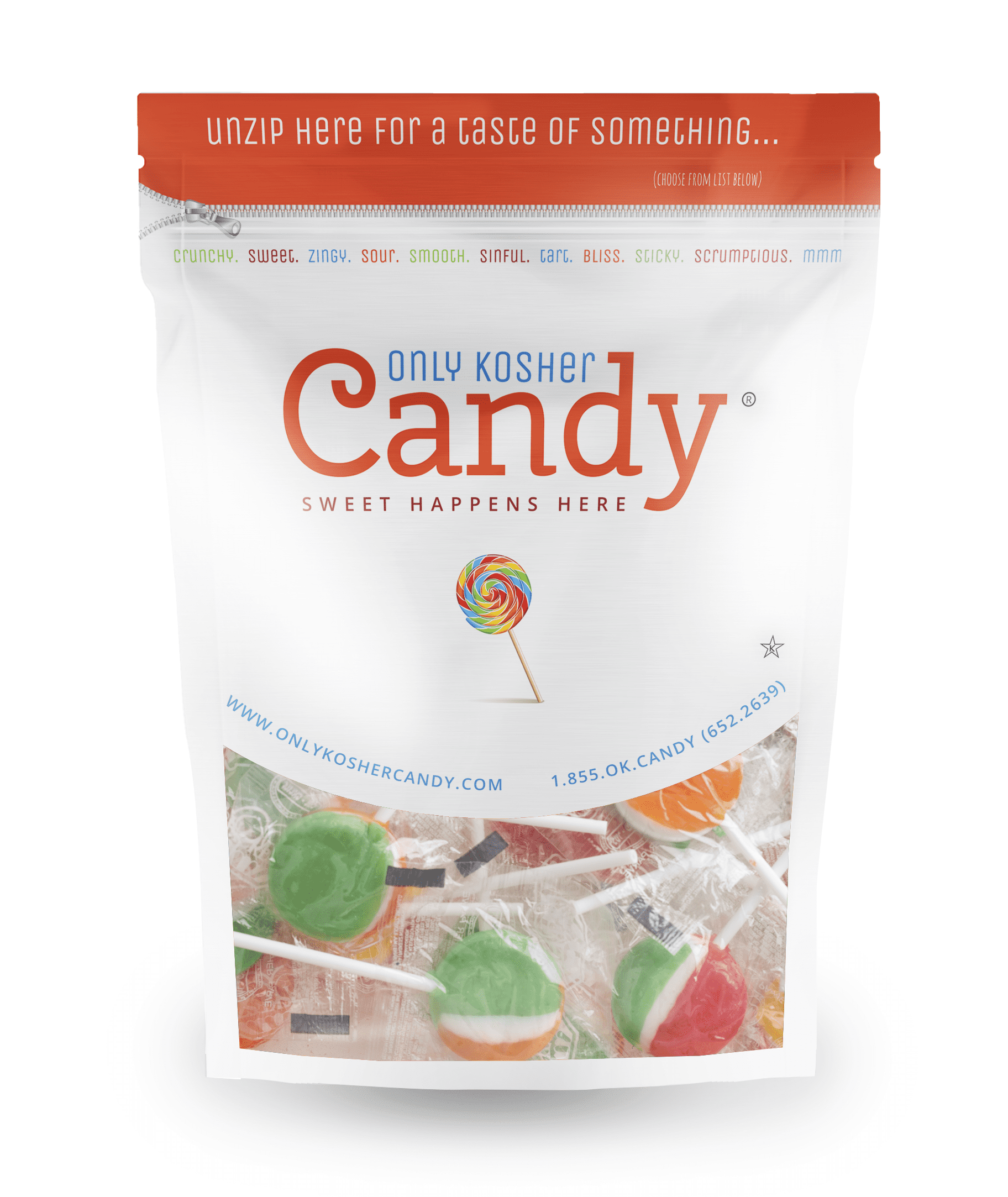 Only Kosher Candy Rainbow Gluten Free and Nut Free Lollipop Candies for ...