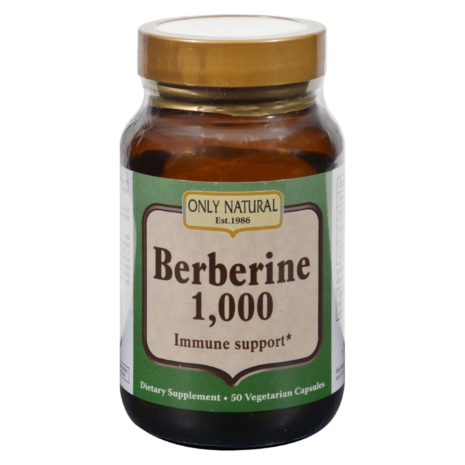Only Natural Berberine - 1000 Mg - 50 Vegetarian Capsules - Walmart.com