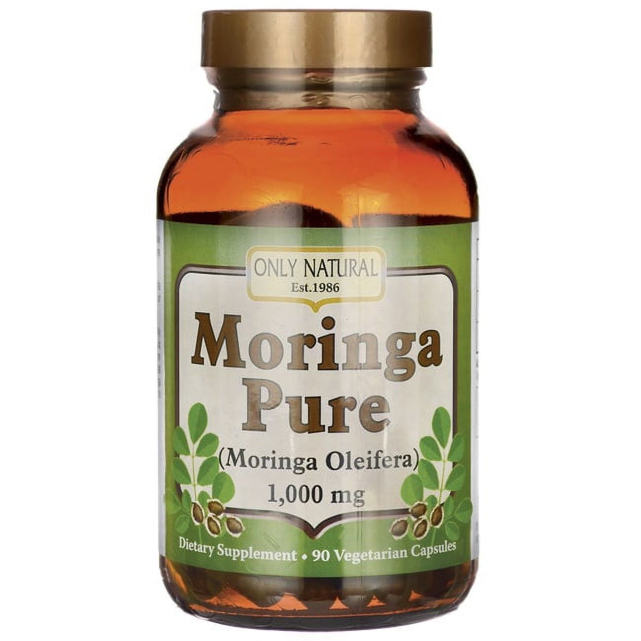 Only Natural Moringa Pure Vegetarian Capsules, 1000 Mg, 90 Ct - Walmart.com