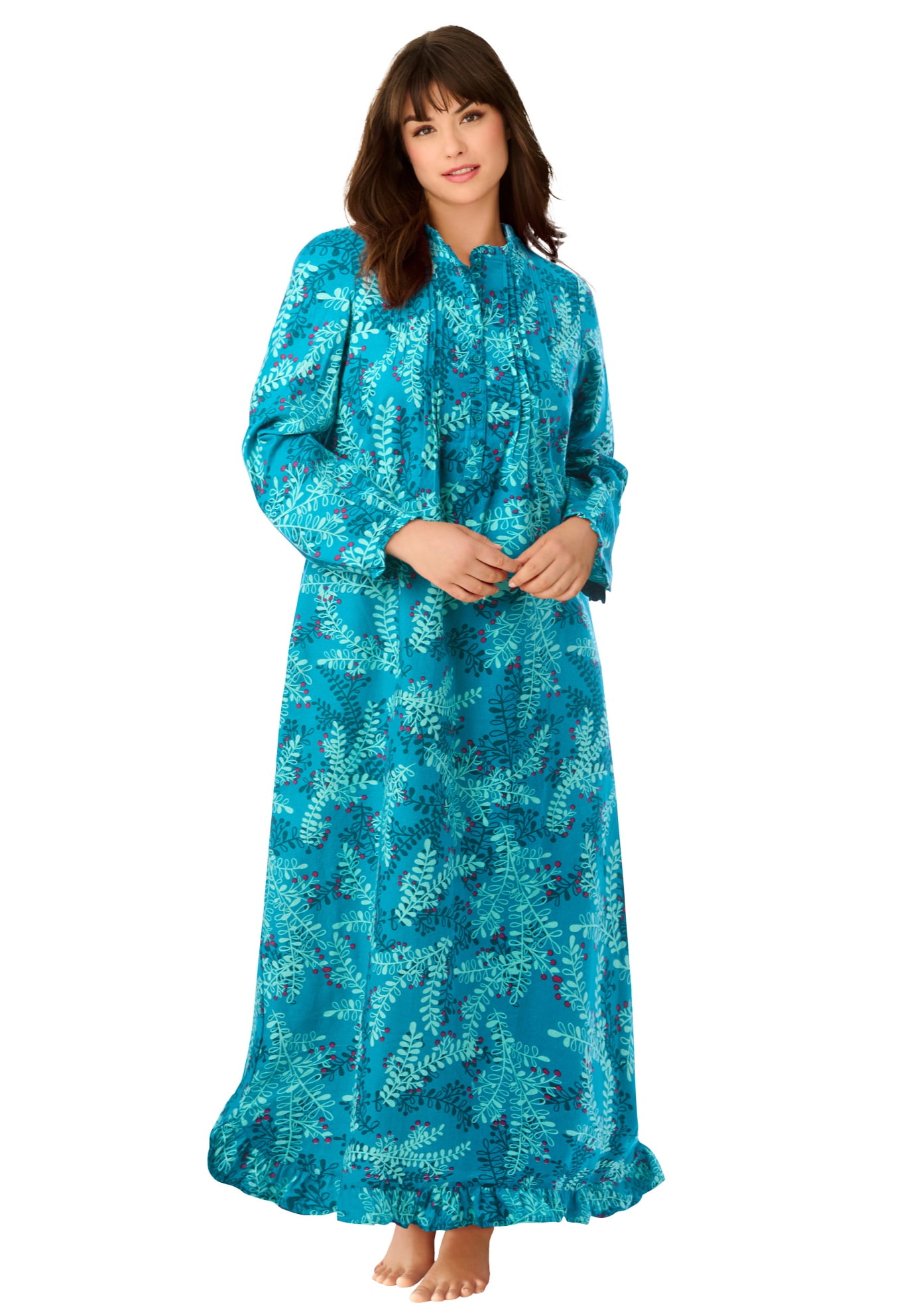 Only Necessities Plus Size Long Flannel Nightgown - Walmart.com