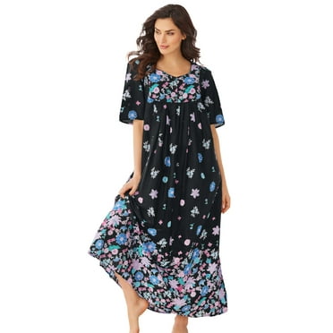 Only Necessities Women's Plus Size Bib Front Lounger House Dress ...