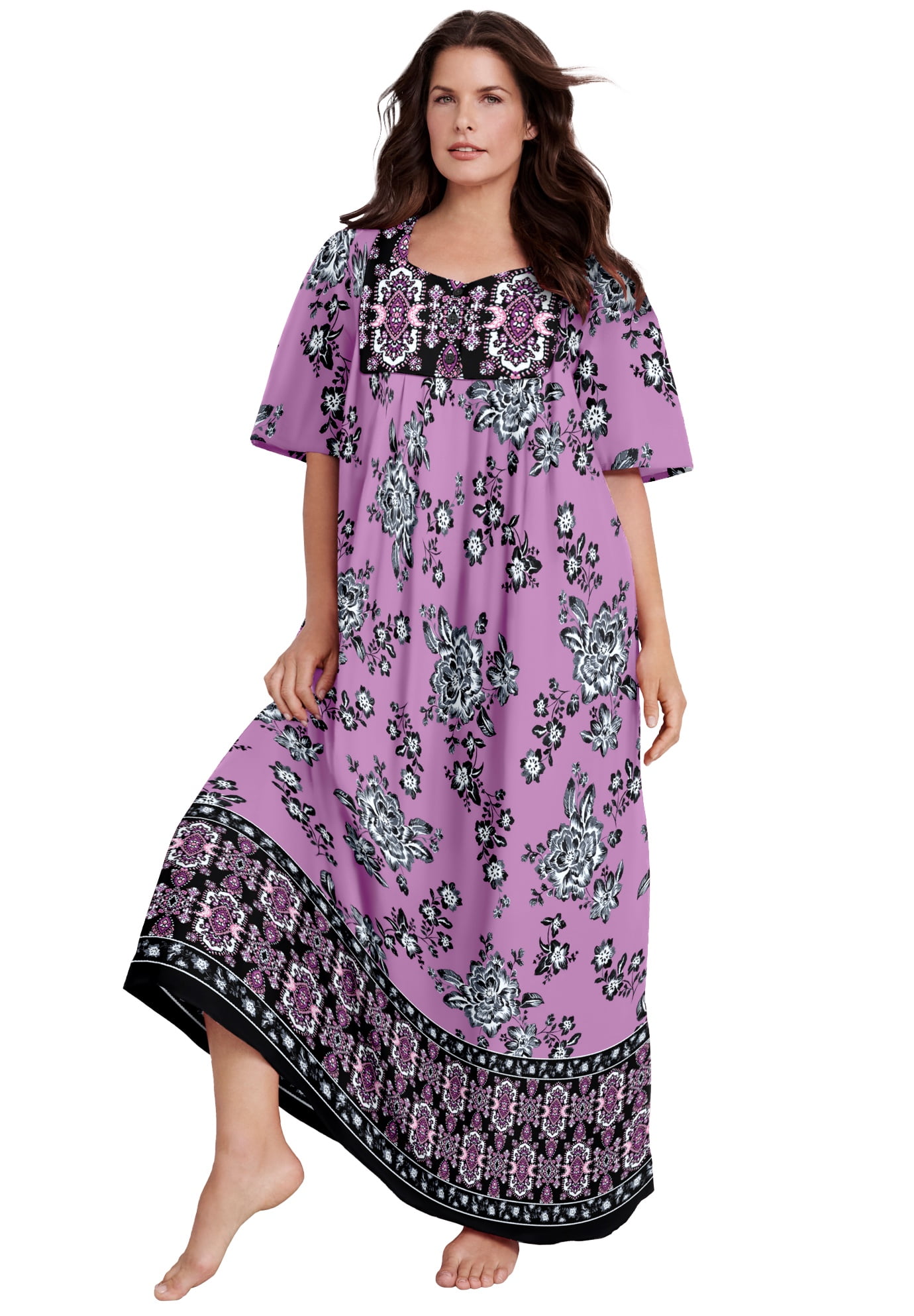 Only Necessities Plus Size Petite Bib Front Lounger - Walmart.com