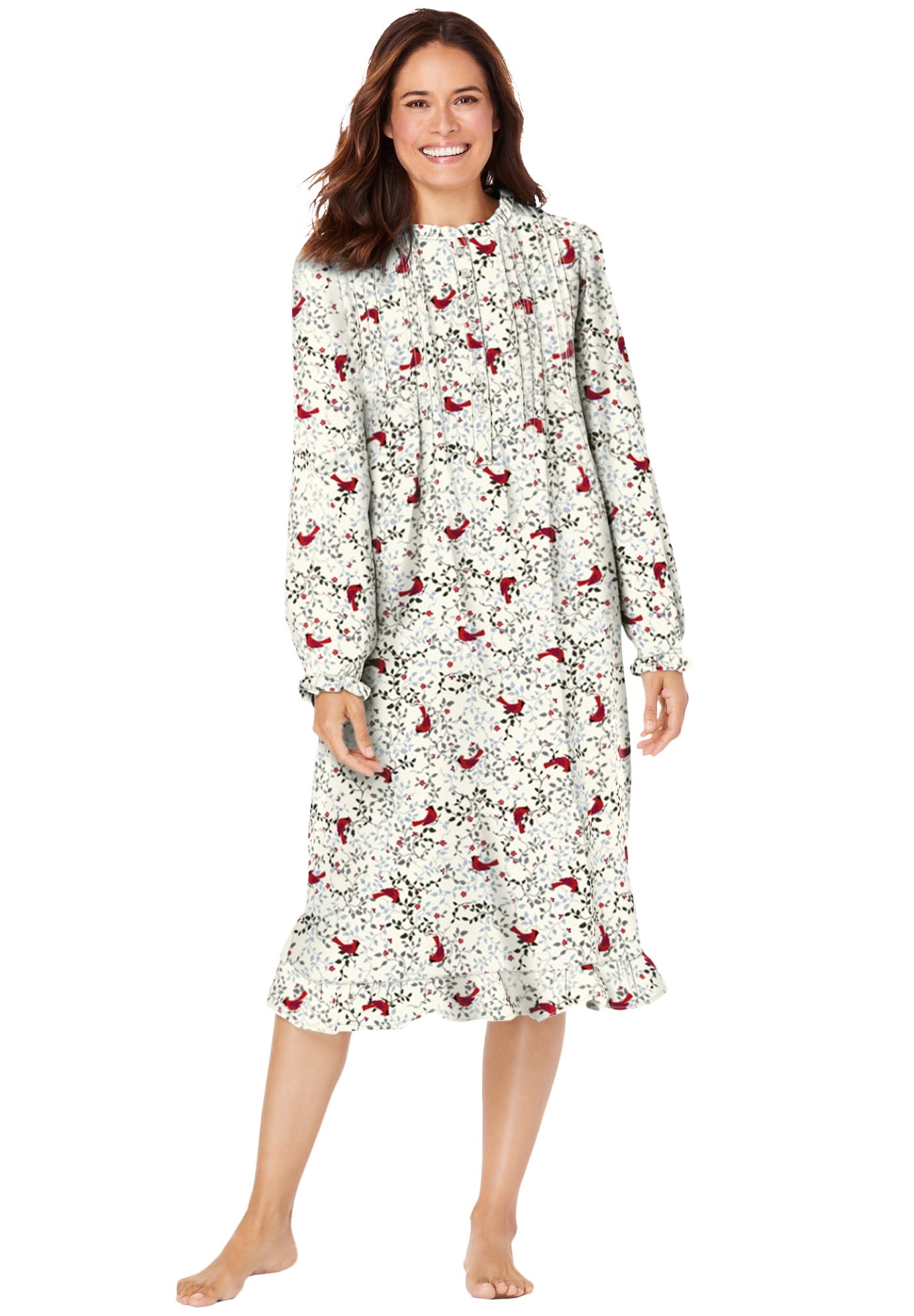 Only Necessities Plus Size Cotton Flannel Print Short Gown - Walmart.com