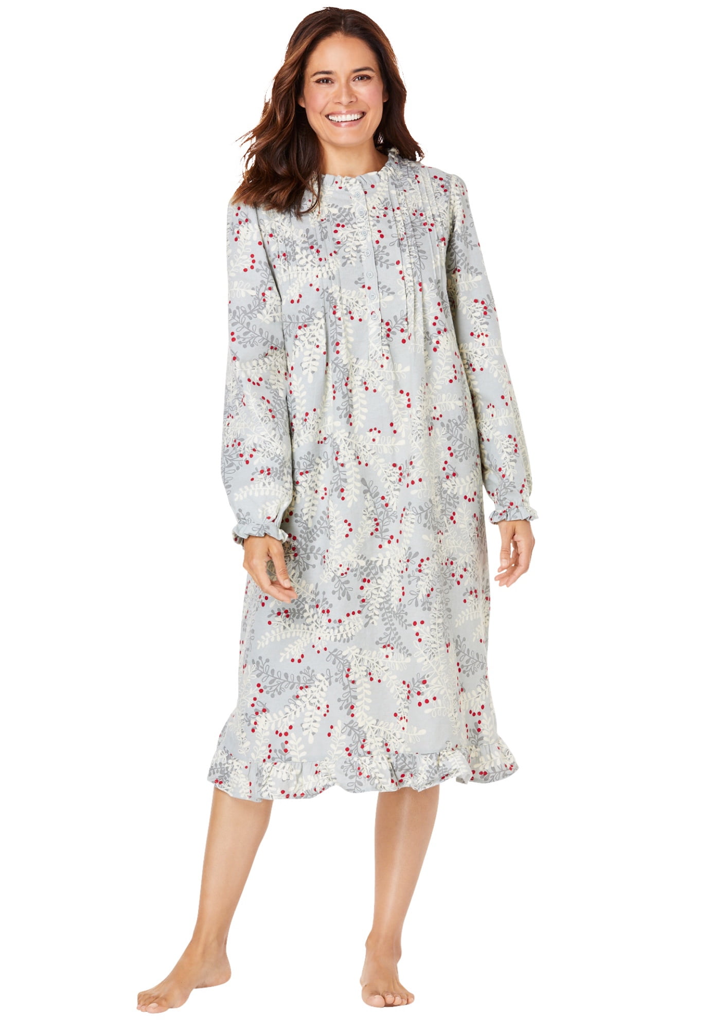 Only Necessities Plus Size Cotton Flannel Print Short Gown - Walmart.com