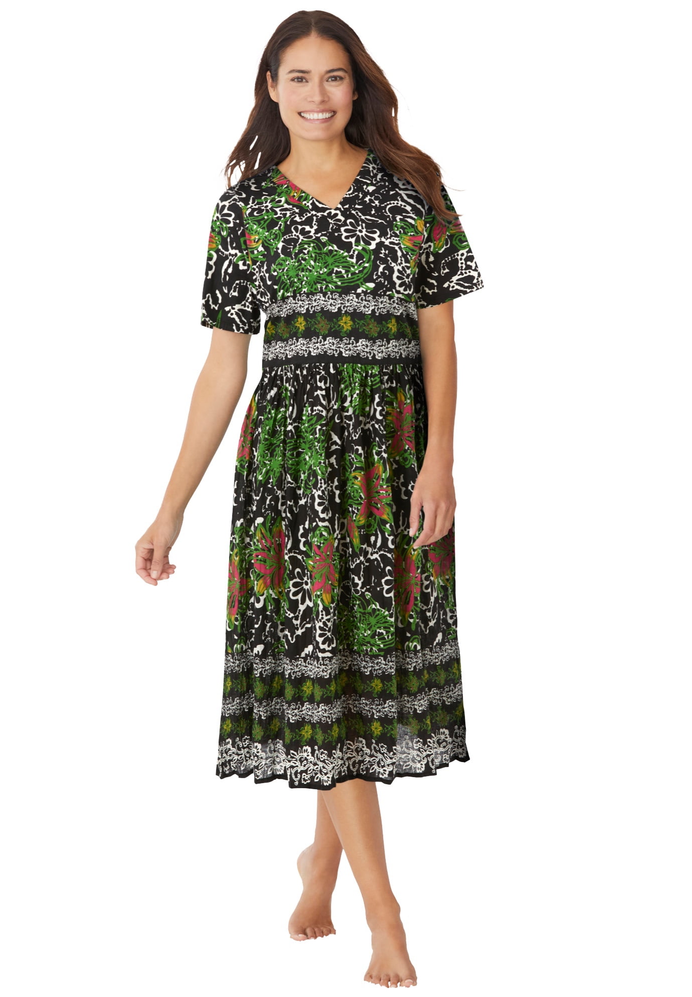 Only Necessities Women's Plus Size Crinkle Cotton Lounger - Walmart.com