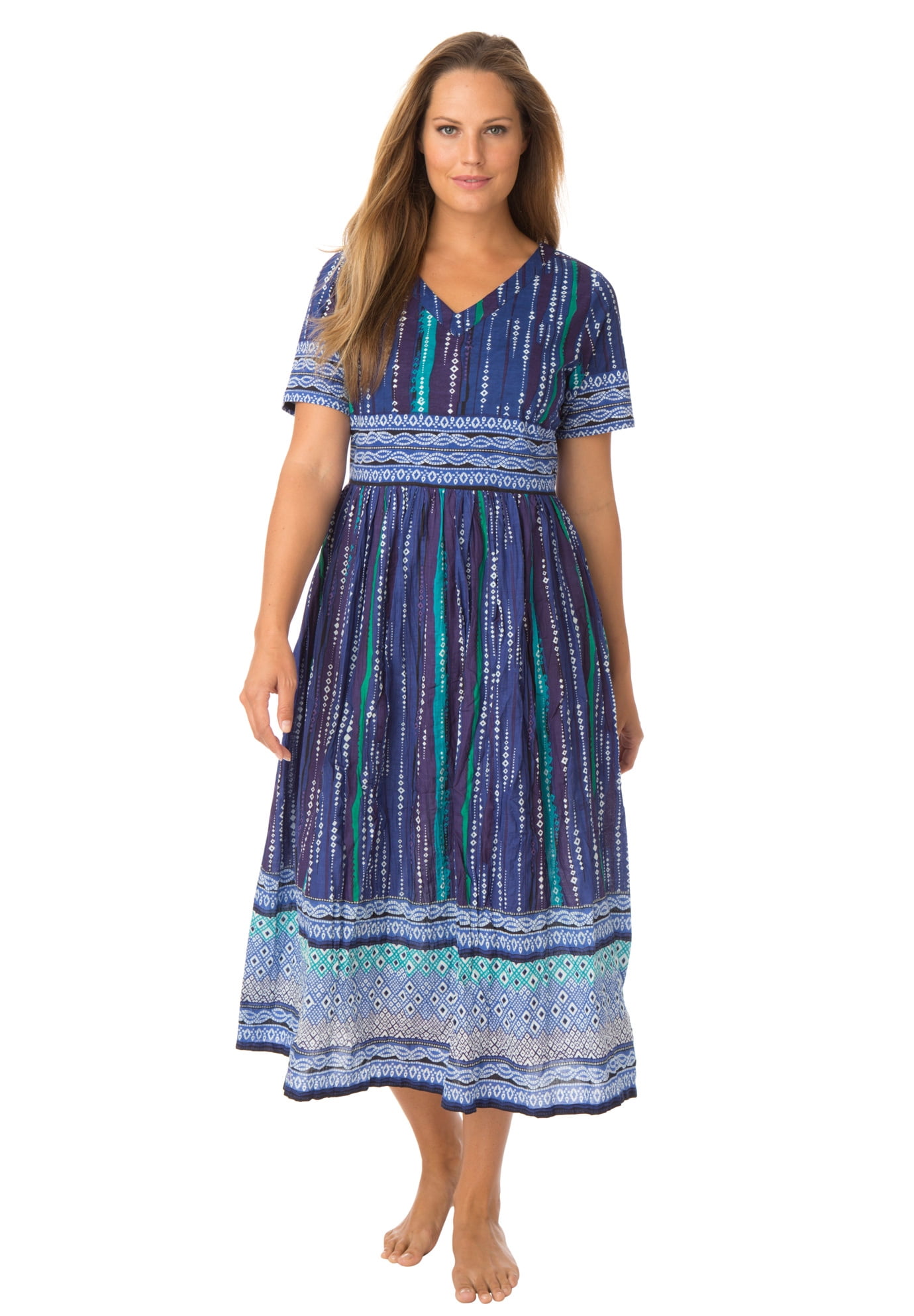 Only Necessities Women's Plus Size Crinkle Cotton Lounger - Walmart.com