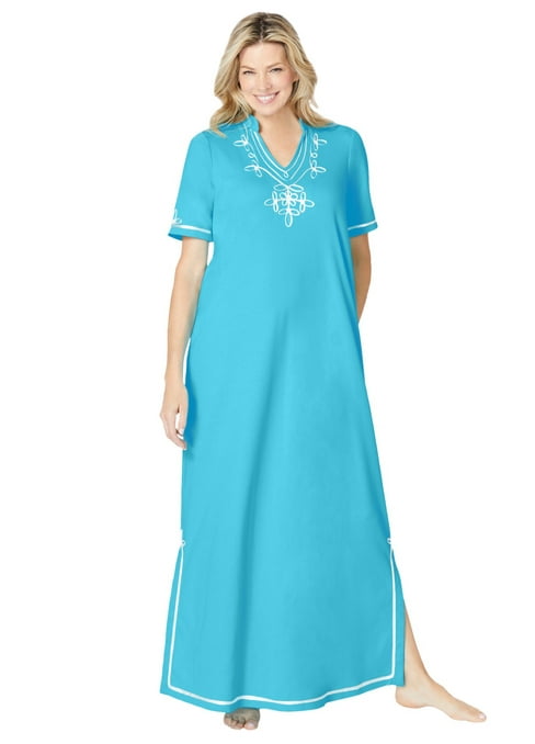 Only Necessities Women's Plus Size 2-Pack Long Silky Gown - Walmart.com