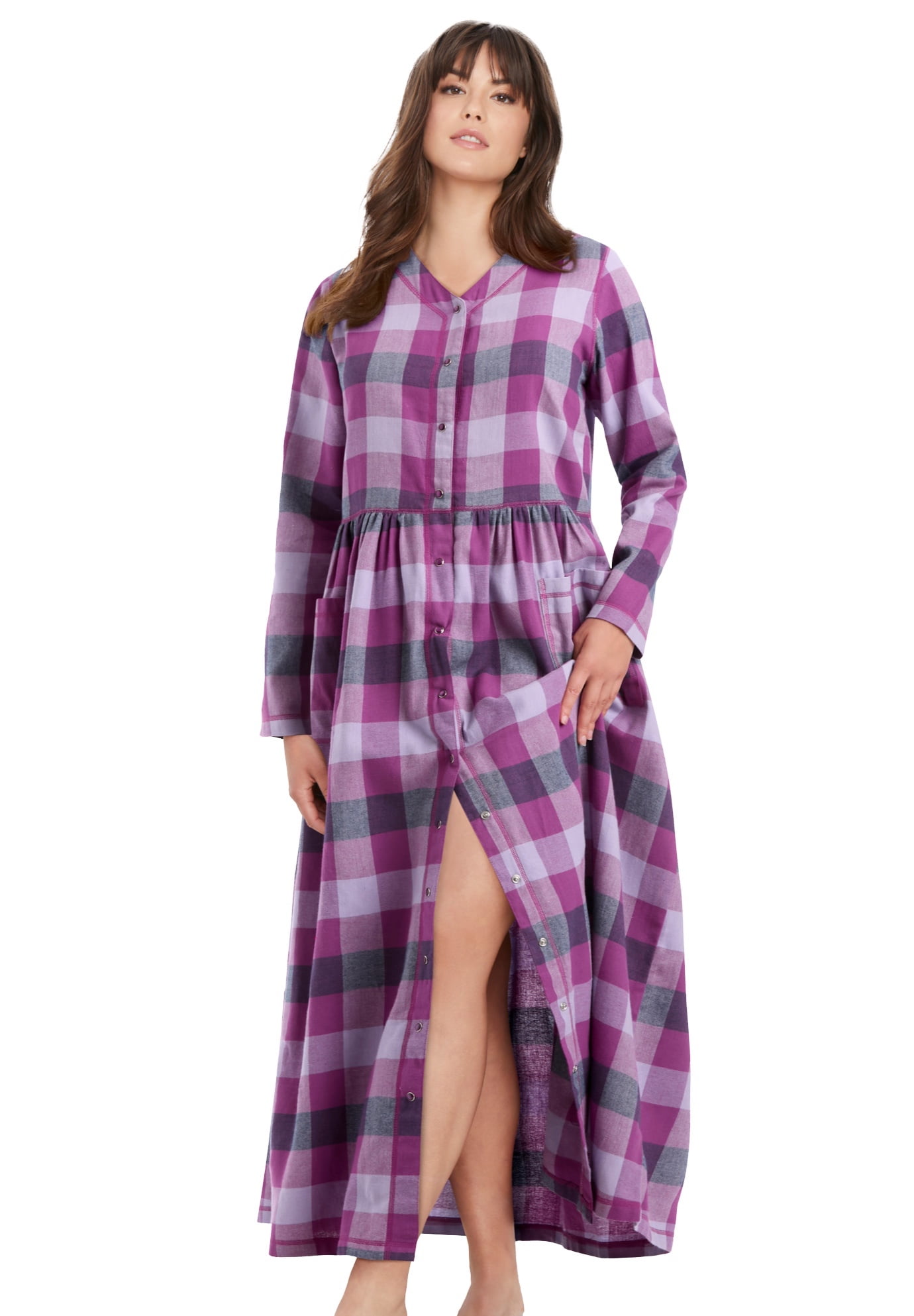 Only Necessities Women's Plus Size Flannel Plaid Lounger - Walmart.com