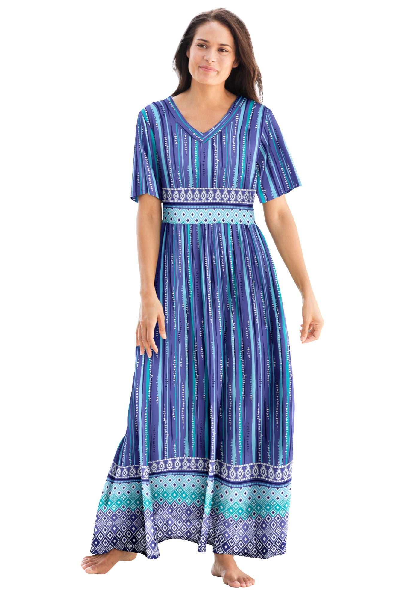 Only Necessities Women's Plus Size Long Crinkle Cotton Lounger ...