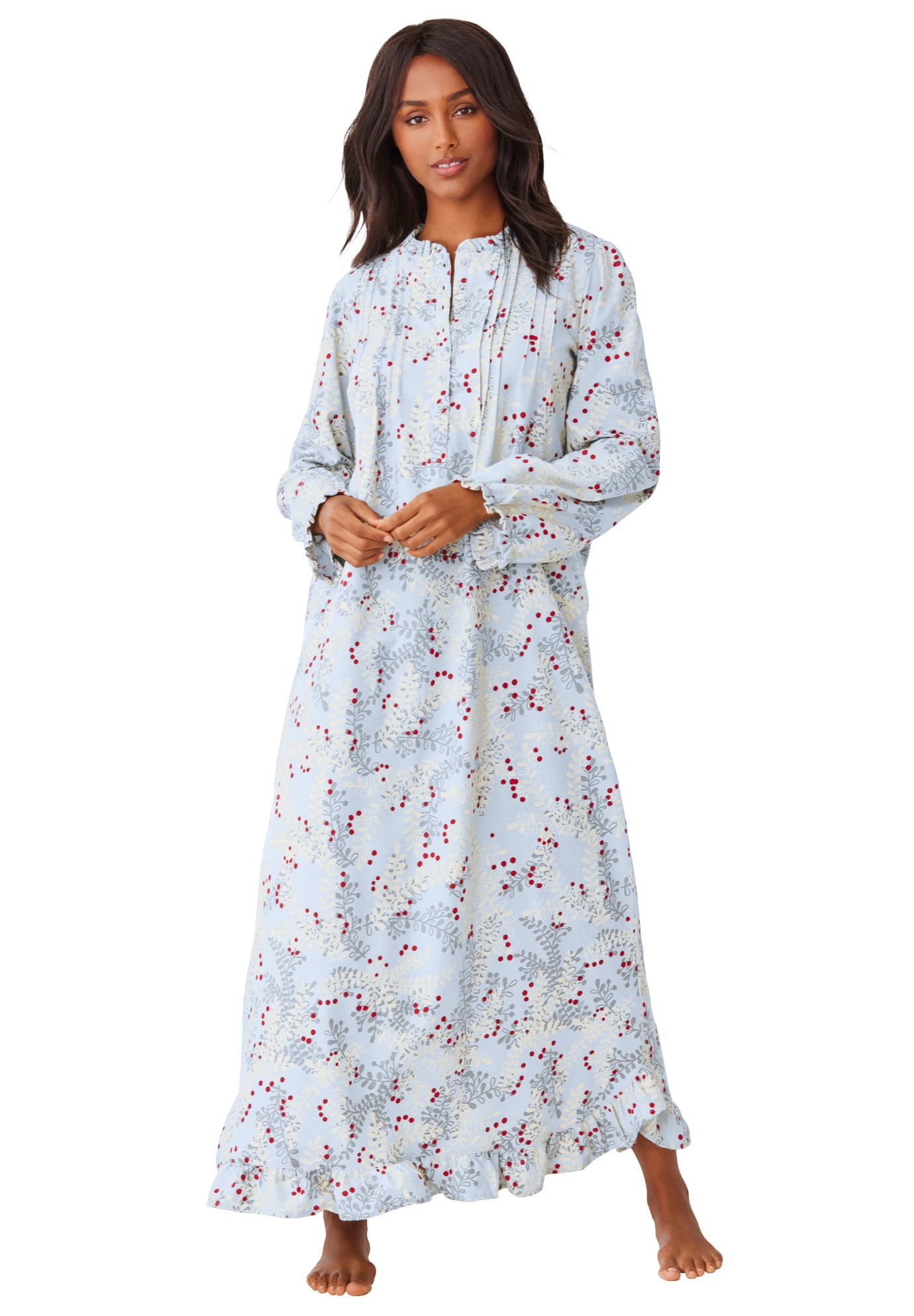 Only Necessities Women's Plus Size Long Flannel Nightgown - Walmart.com
