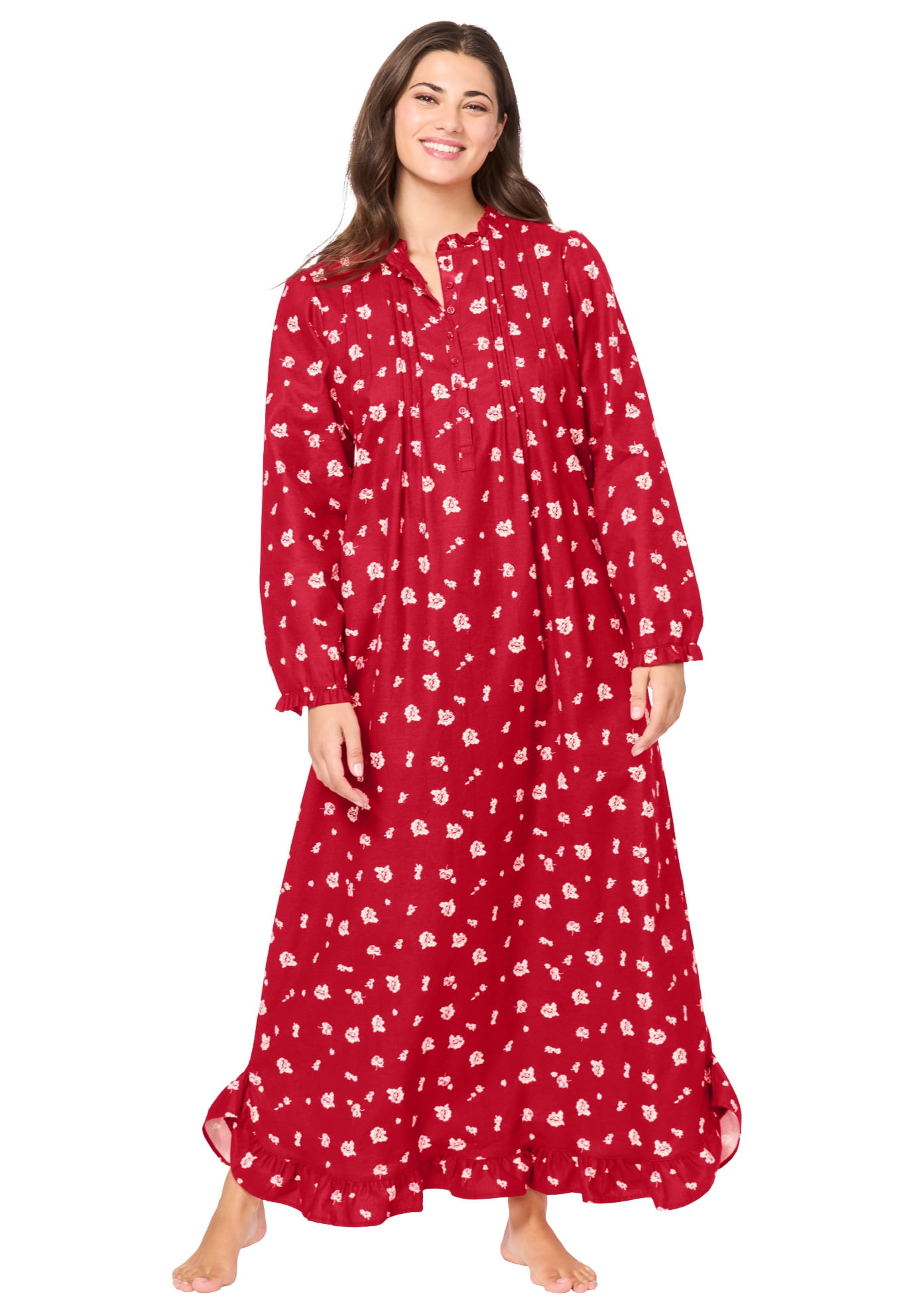 Only Necessities Women's Plus Size Cotton Flannel Nightgown with ...
