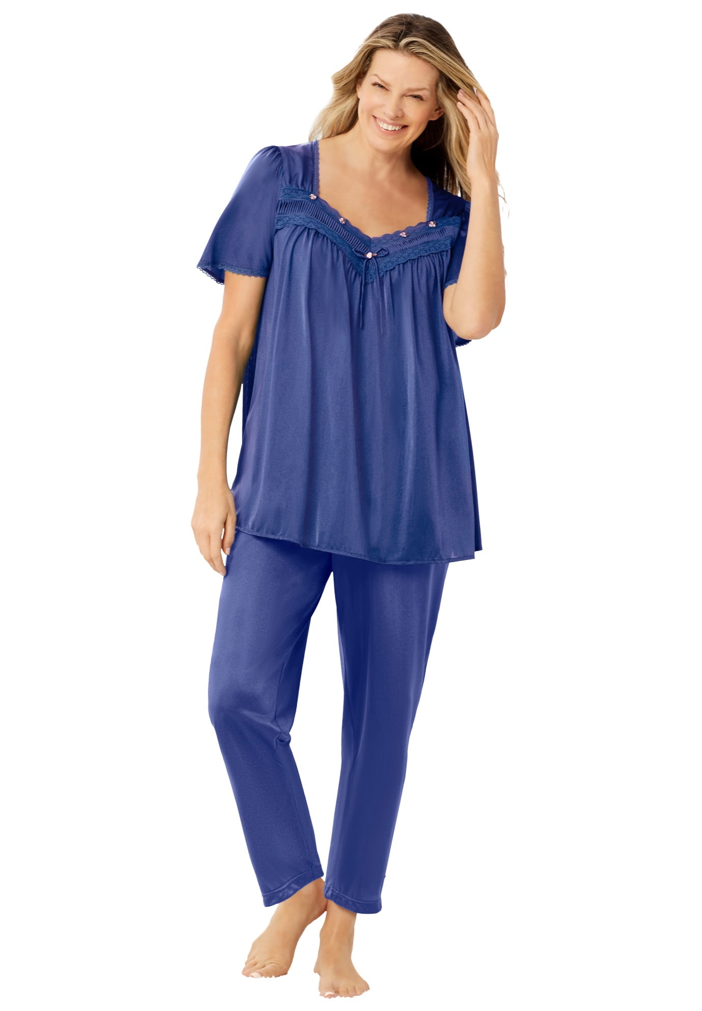 Only Necessities Plus Size Silky 2-Piece PJ Set - Walmart.com