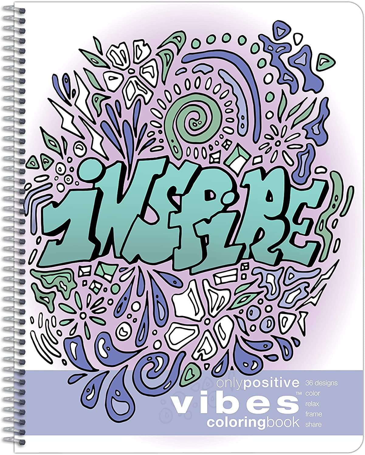 Only Positive Vibes Coloring Book, Sidebound with 36 Relaxing ...