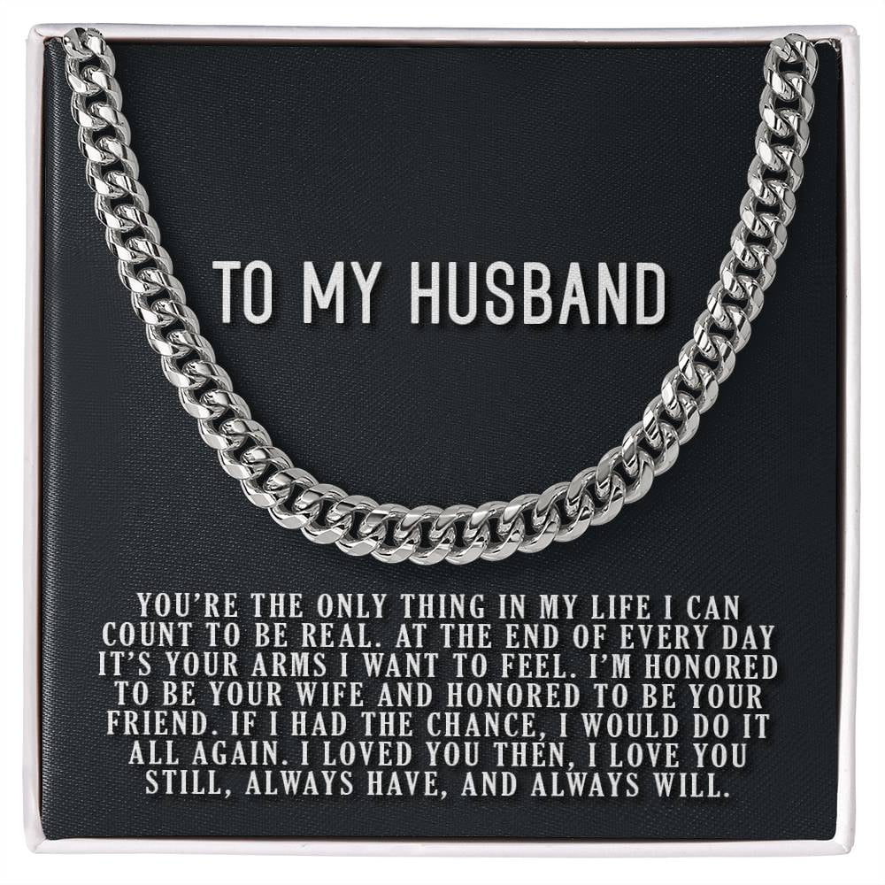 Only Thing, Cuban Link Chain - Stainless Steel/ Yellow Plated - Message ...