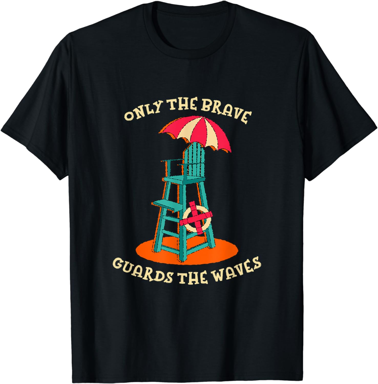 Only the Brave Guards the Waves Rescuer Swimming T-Shirt - Walmart.com