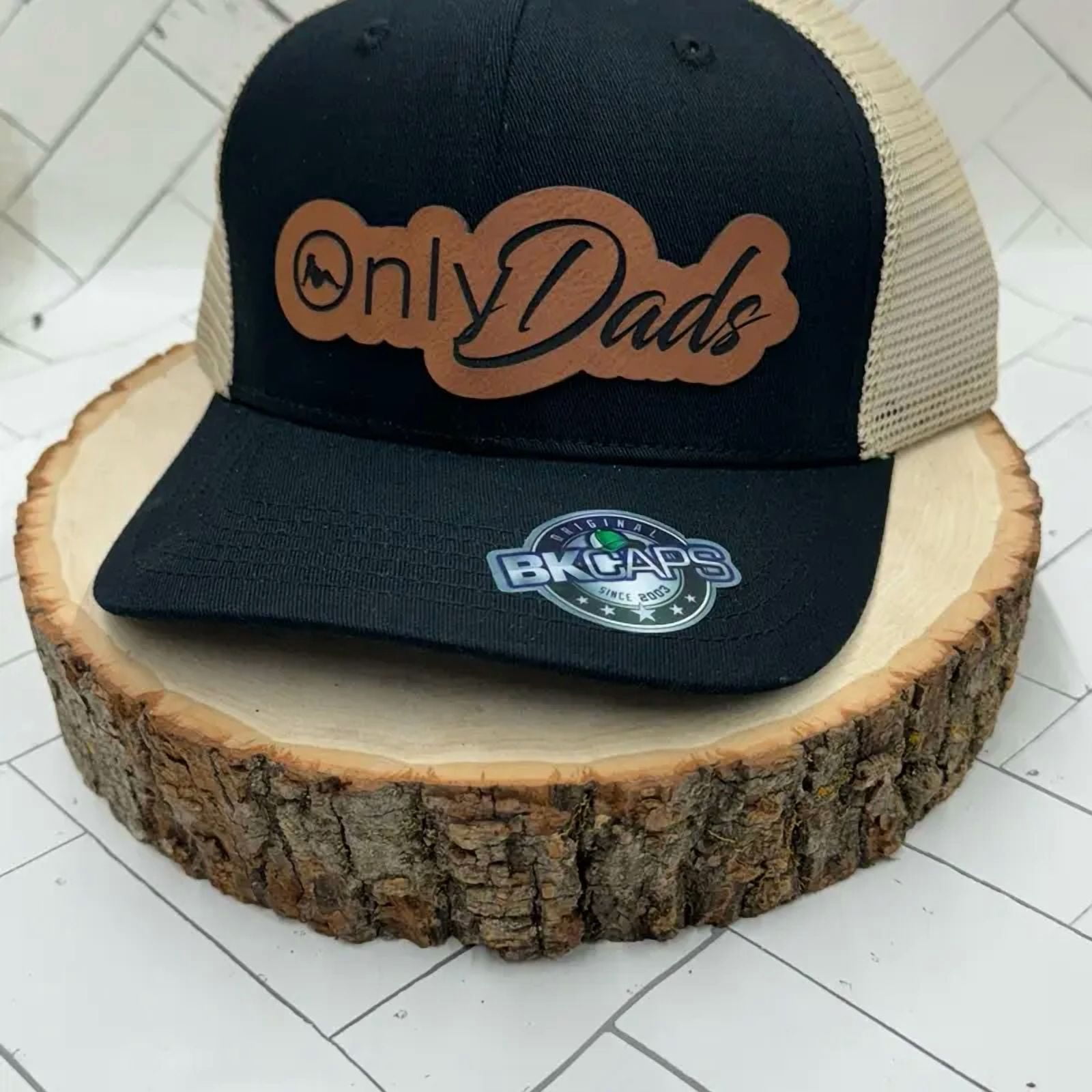 OnlyDads Leather Patch Hat, Adjustable Snapback Baseball Cap with Funny ...