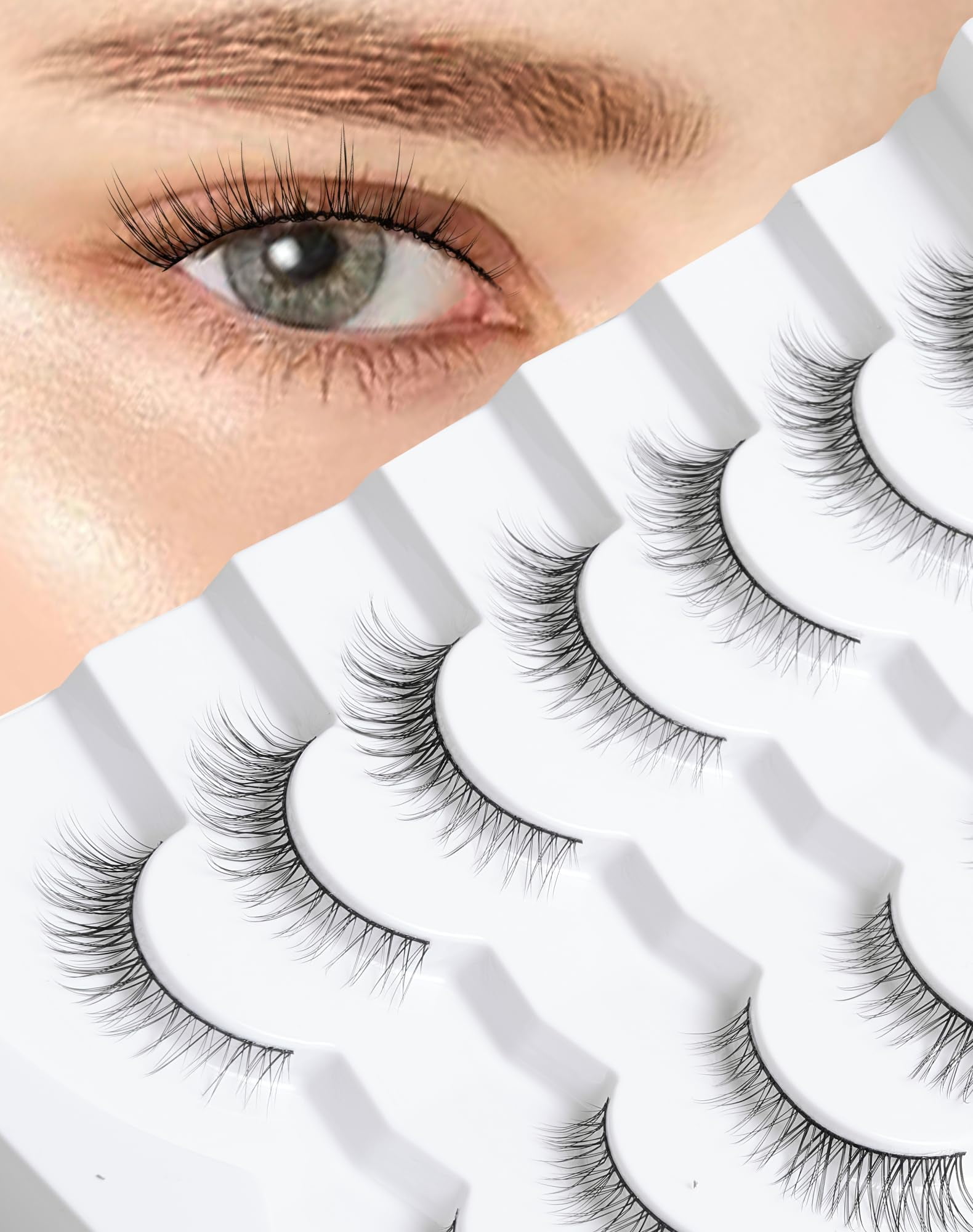 Onlyall Natural Lashes Wispy OLF24 Lashes Natural Look False Eyelashes ...