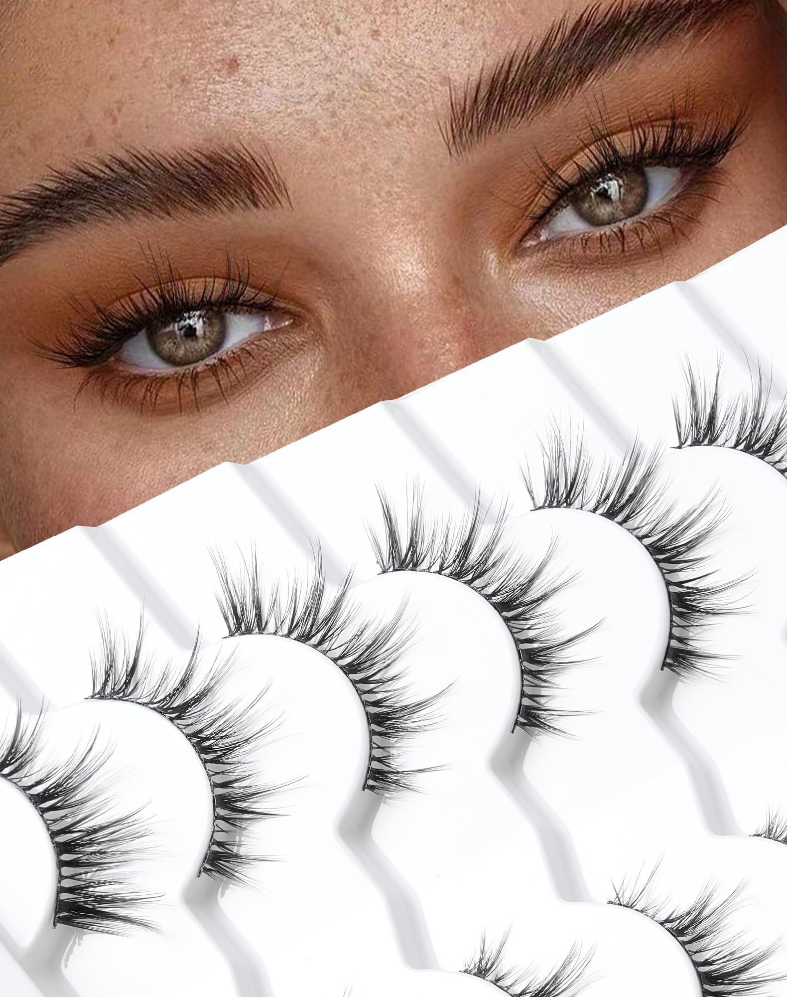 Onlyall Natural Lashes Wispy SSF20 Lashes Natural Look False Eyelashes ...