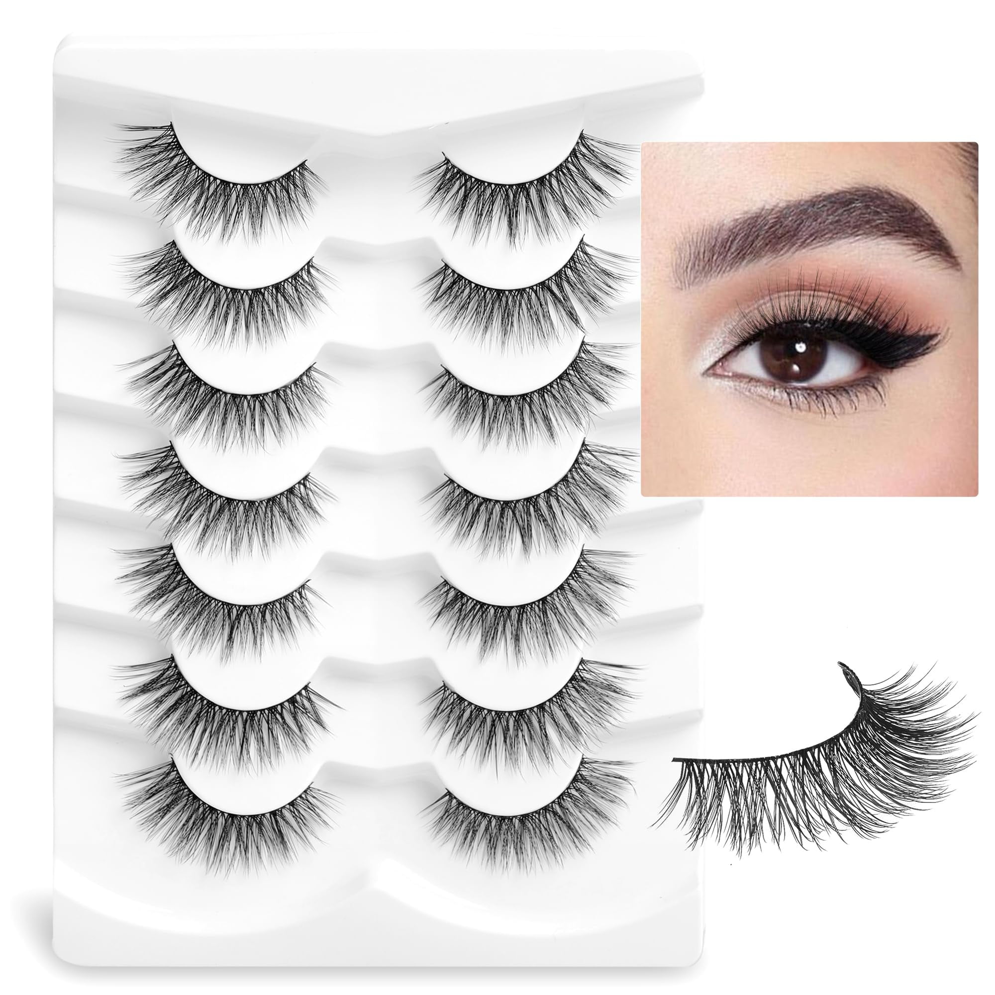 Onlyall Natural Lashes Wispy SSF20 Lashes Natural Look False Eyelashes ...