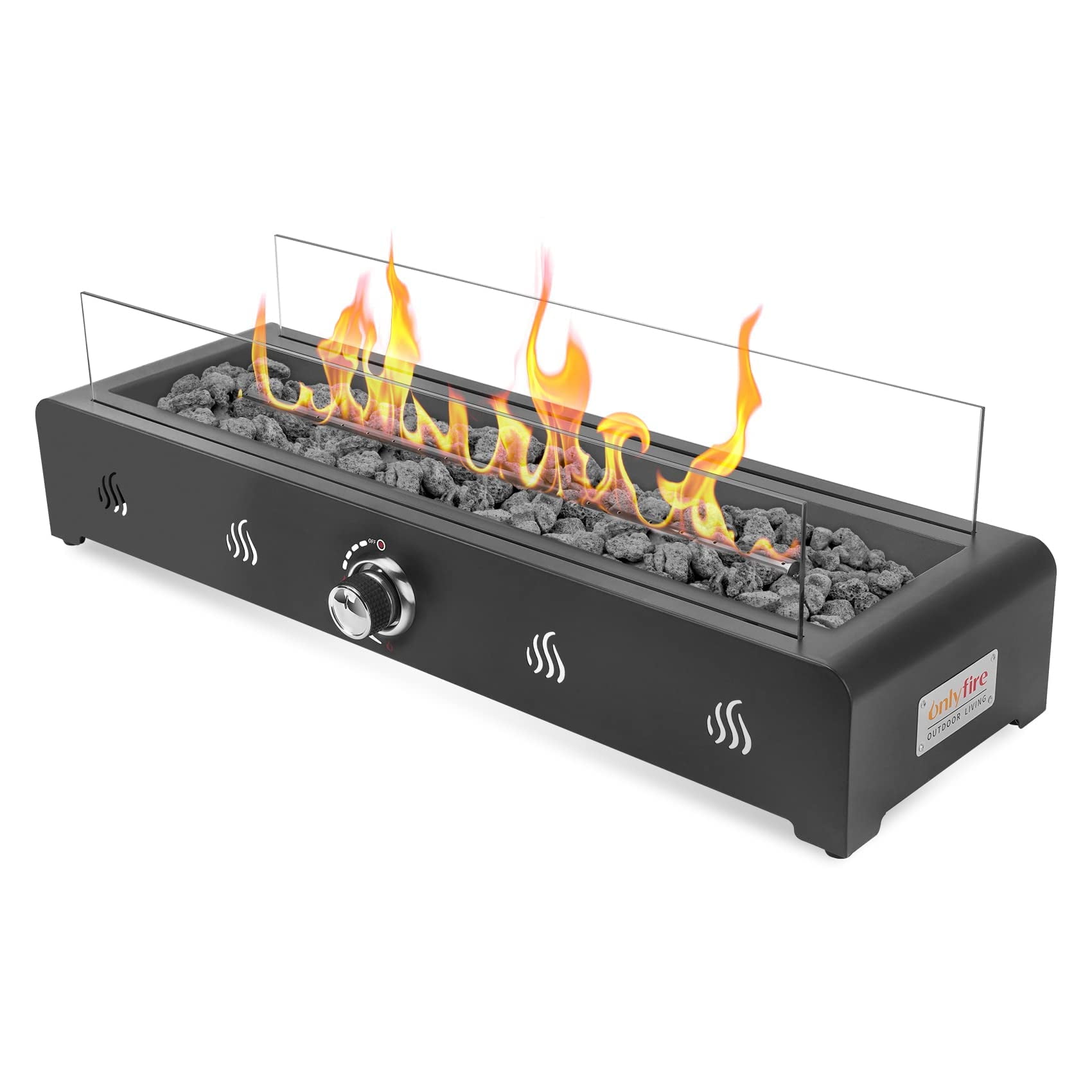 Onlyfire 28'' Tabletop Fire Pit, Outdoor Propane Gas Fire Pit with Rear ...
