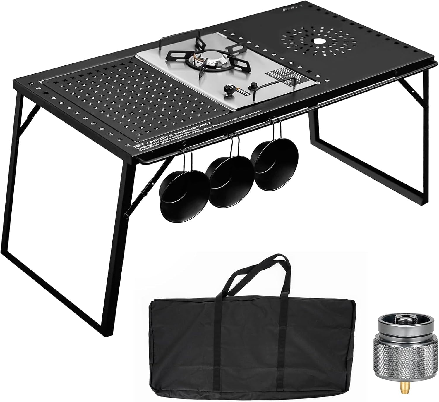 Onlyfire IGT Camping Table Kit with Propane Gas Stove and Carrying Case ...