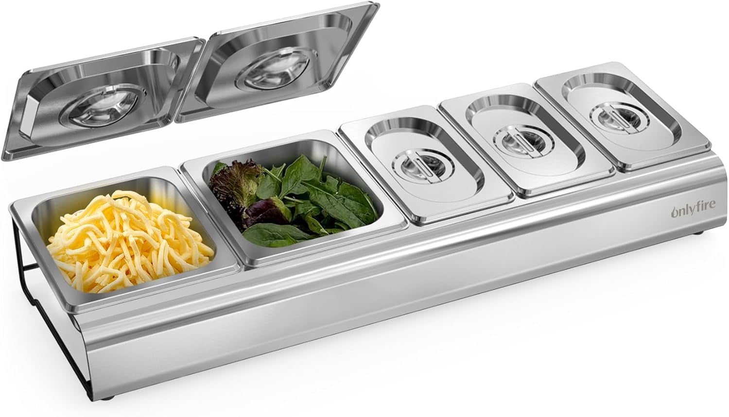 Onlyfire Pizza Topping Station, Stainless Steel Condiment Seasoning ...