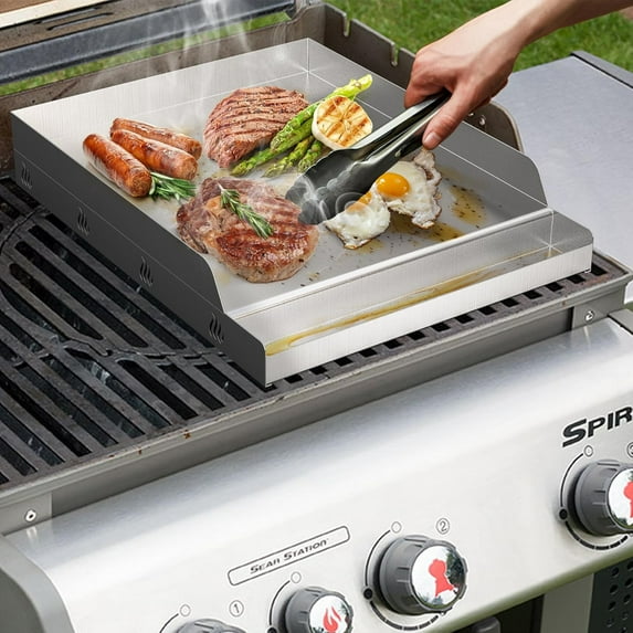 Onlyfire Stainless Steel BBQ Cooking Griddle, Universal Flat Top ...
