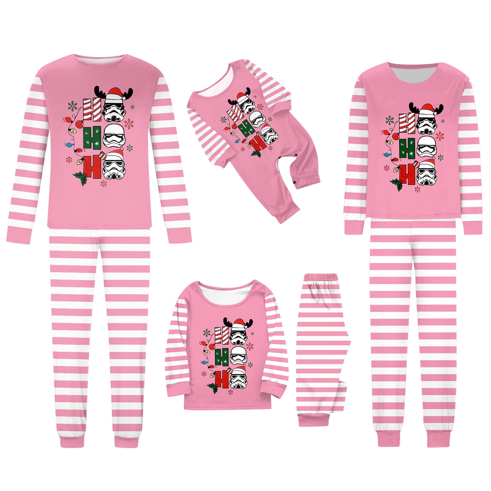 Onlypjs Merry Gri'nchmas Pink Striped Matching Family Pajamas – Cute ...