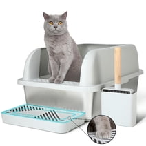 Nature's Miracle High-Sided Cat Litter Box, Easy-Clean Spout, 18.25 x ...