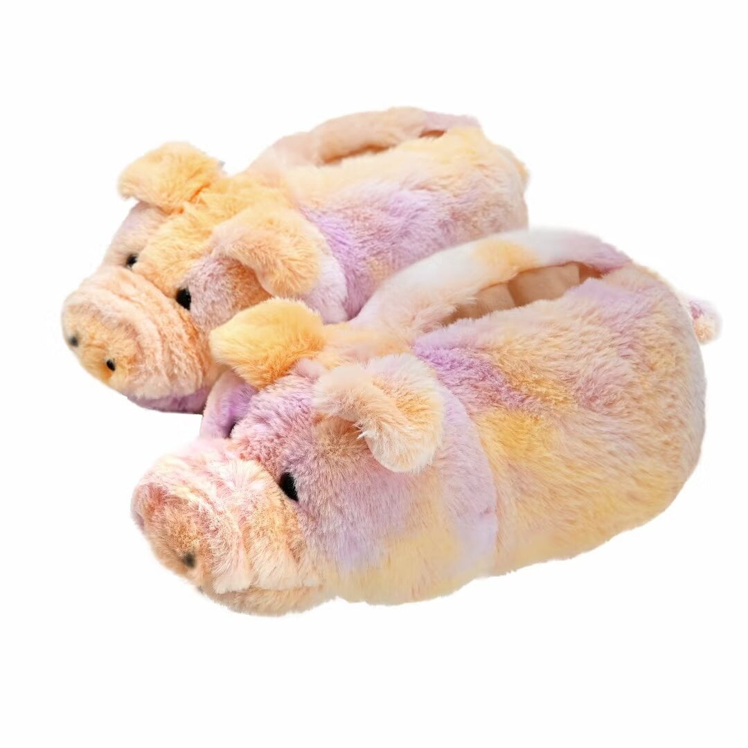 Onmygogo Fuzzy Winter Animal Unicorn Slippers, Plush House Slippers for ...