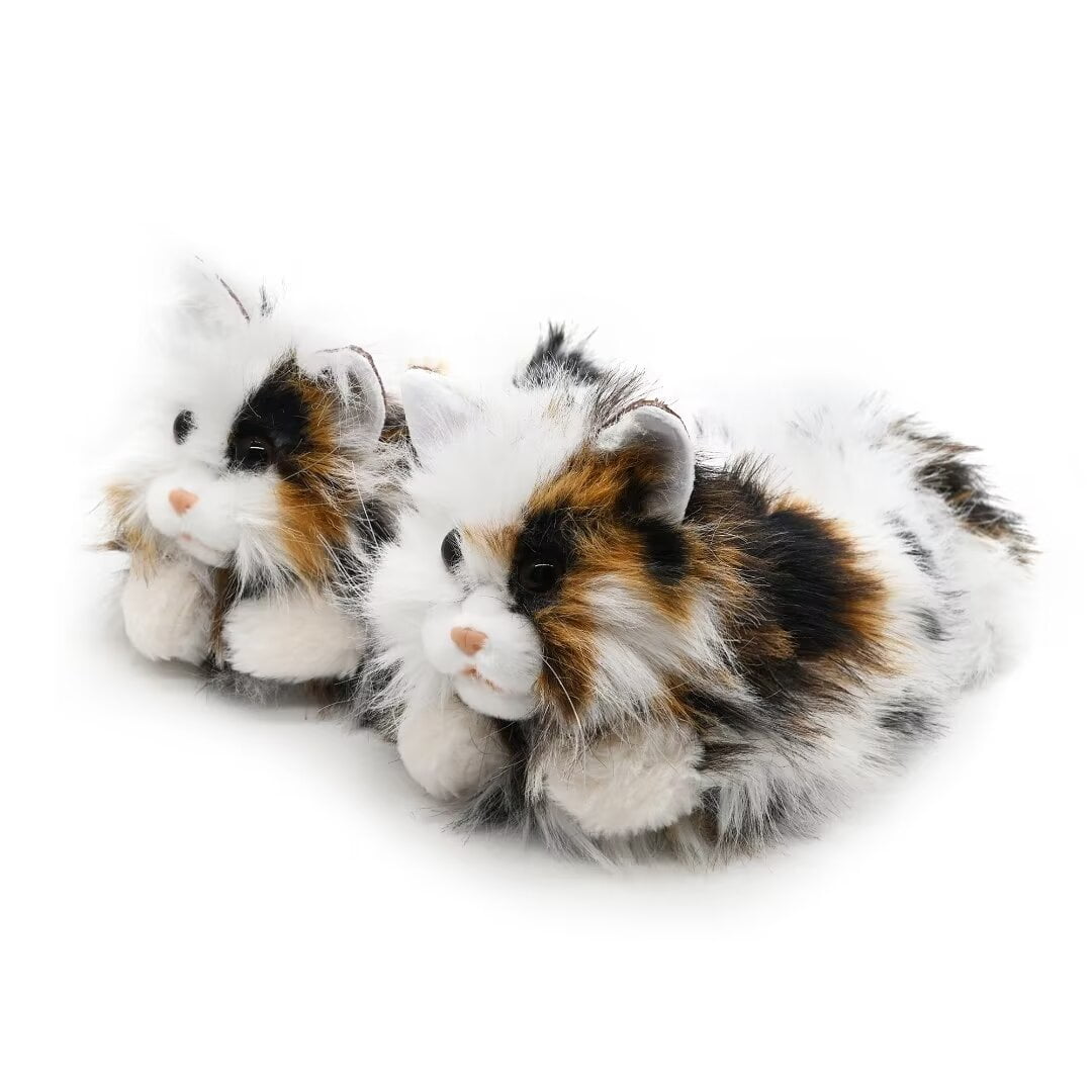 Onmygogo Indoor Fuzzy Winter Animal Cat Plush Slippers for Women and ...