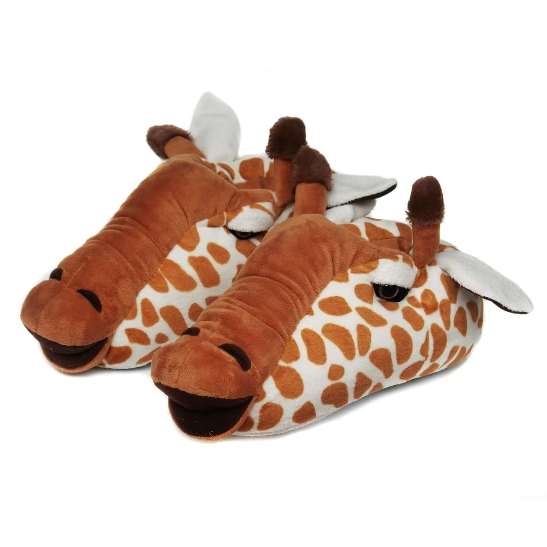 Onmygogo Indoor Fuzzy Winter Animal Plush Slippers for Women and Men ...