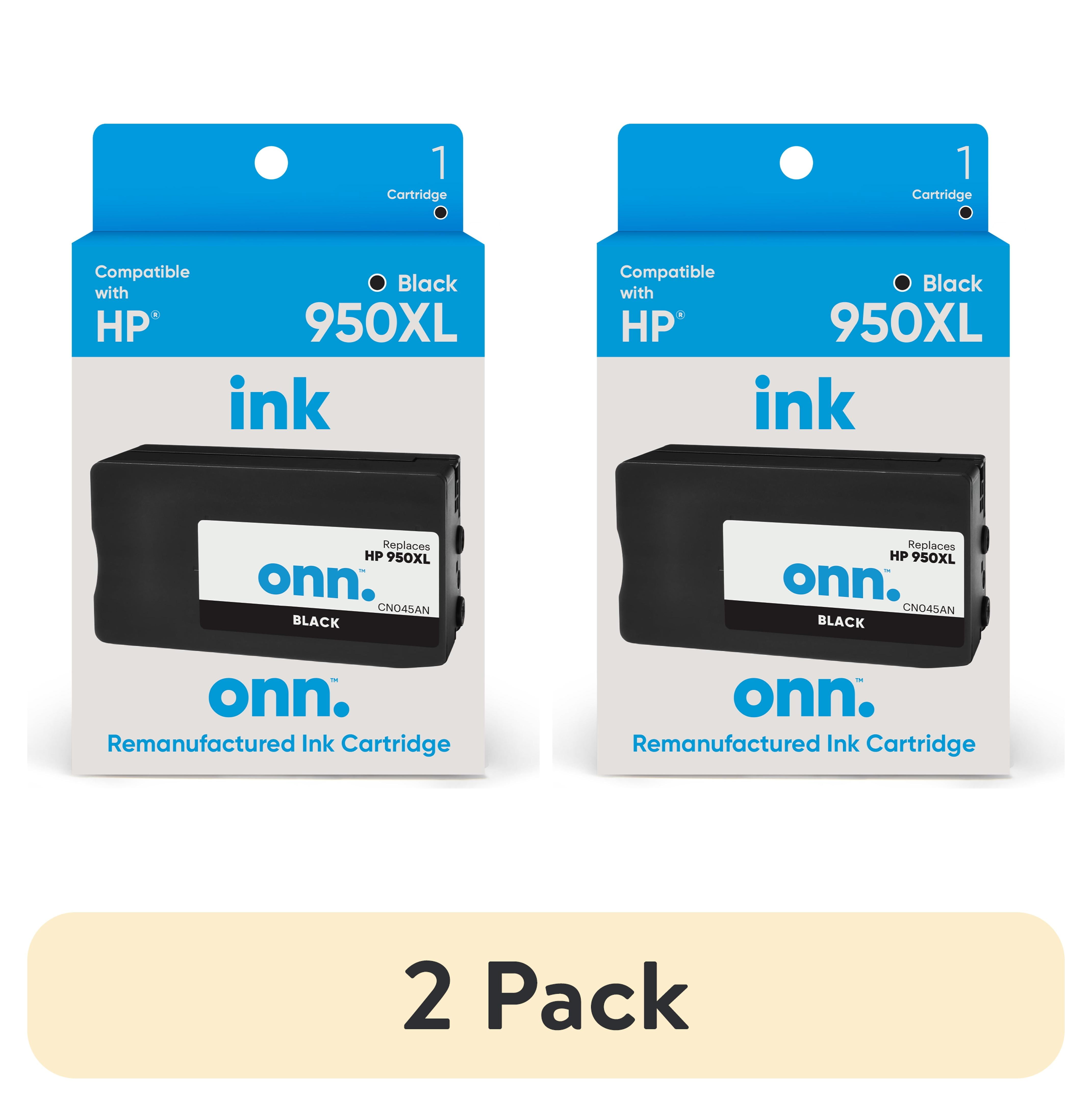 (2 pack) onn. HP 950XL High Yield Black Inkjet Cartridge - Walmart.com