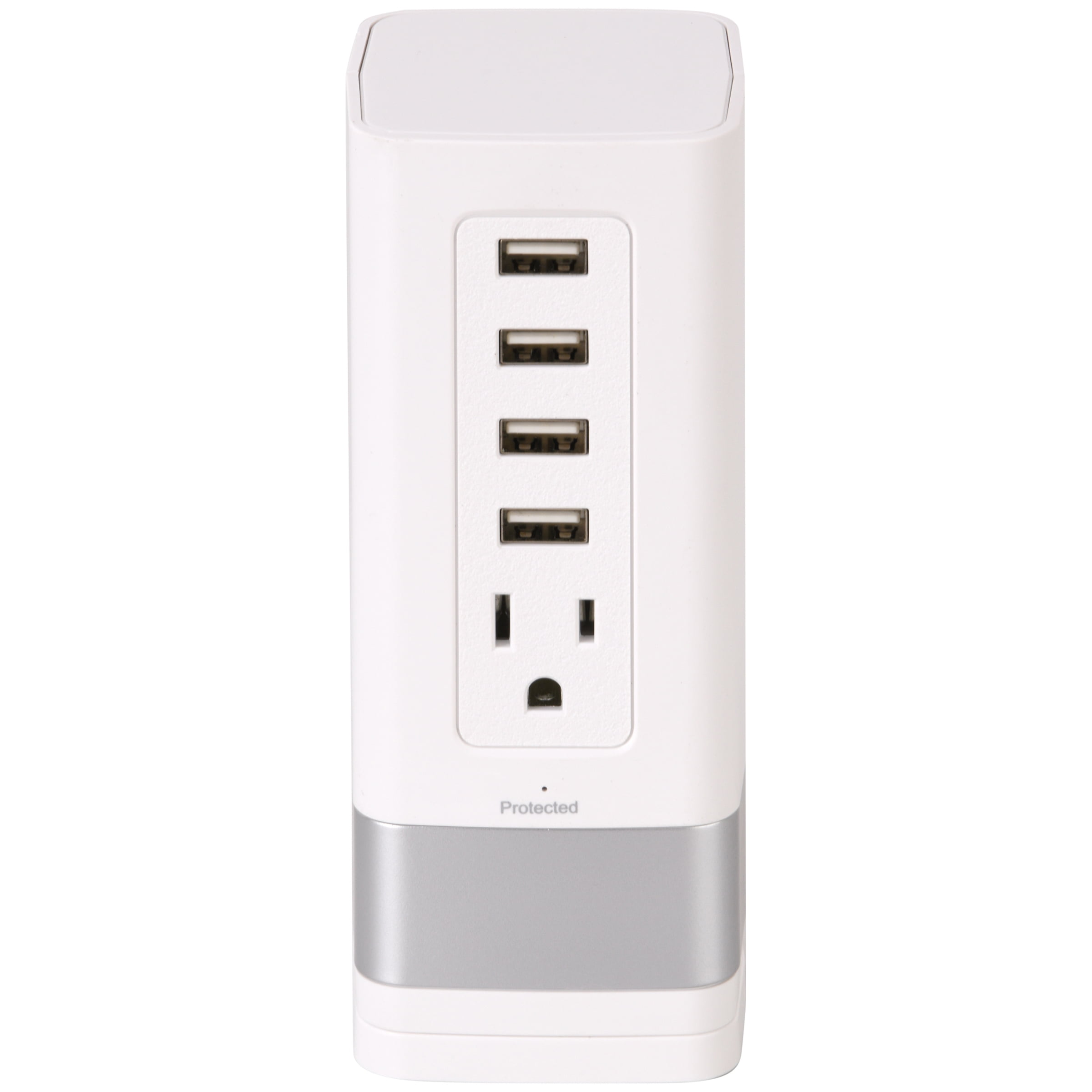 Onn 4-Port USB Charging Tower with Outlet, White - Walmart.com