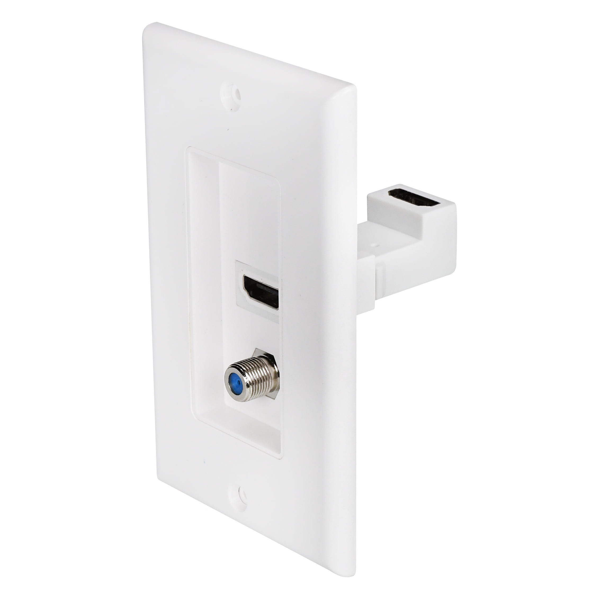 Onn Coax And Hdmi Wall Plate, White - Walmart Business Supplies