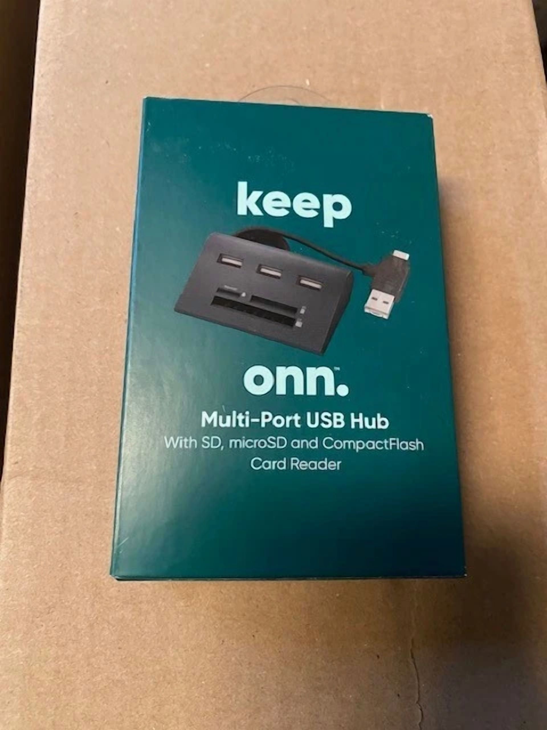 Onn. Multi-Port Usb Hub With Sd Microsd And Compactflash Card Reader ...