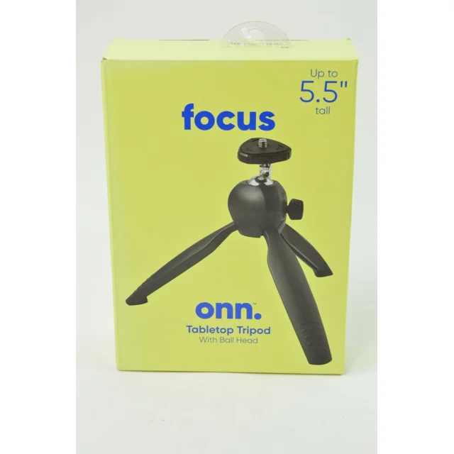 Onn Tabletop Tripod Focus With Ball Head 5.5" Tall For Cameras Go Pro ...